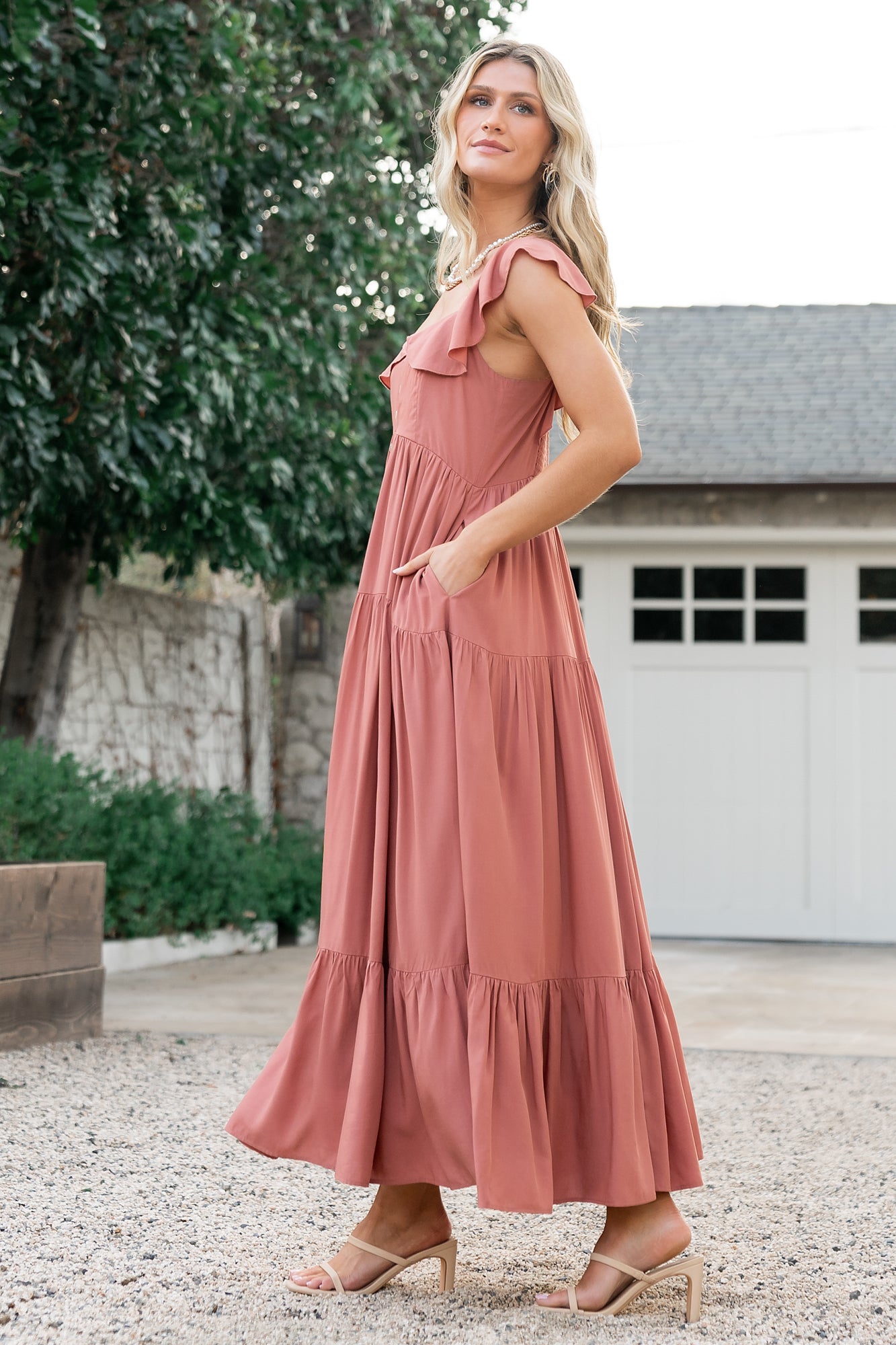 Ellie Ruffle Top Dress | Terracotta – Baltic Born