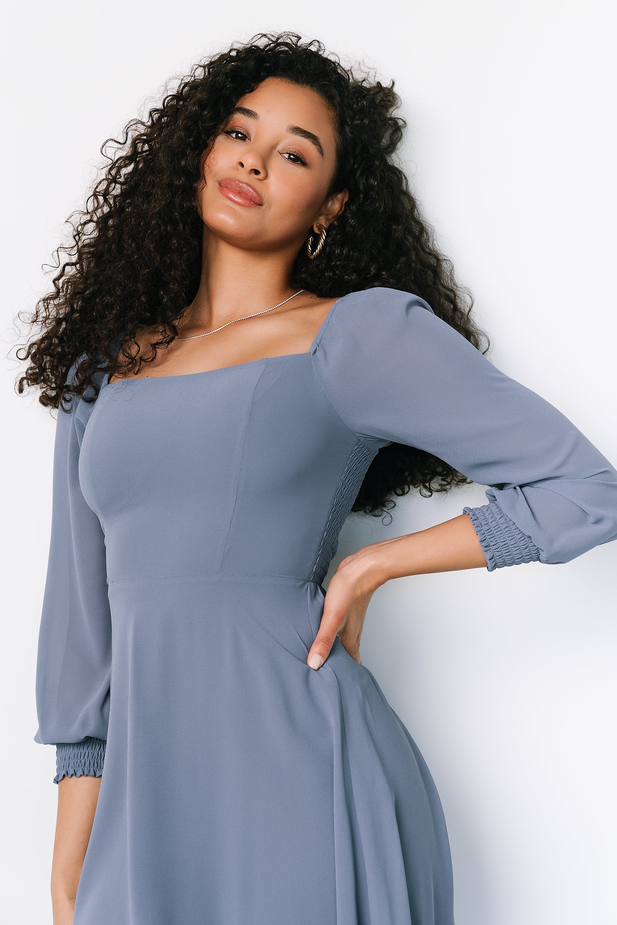 Elise Short Dress | Whisper Blue – Baltic Born