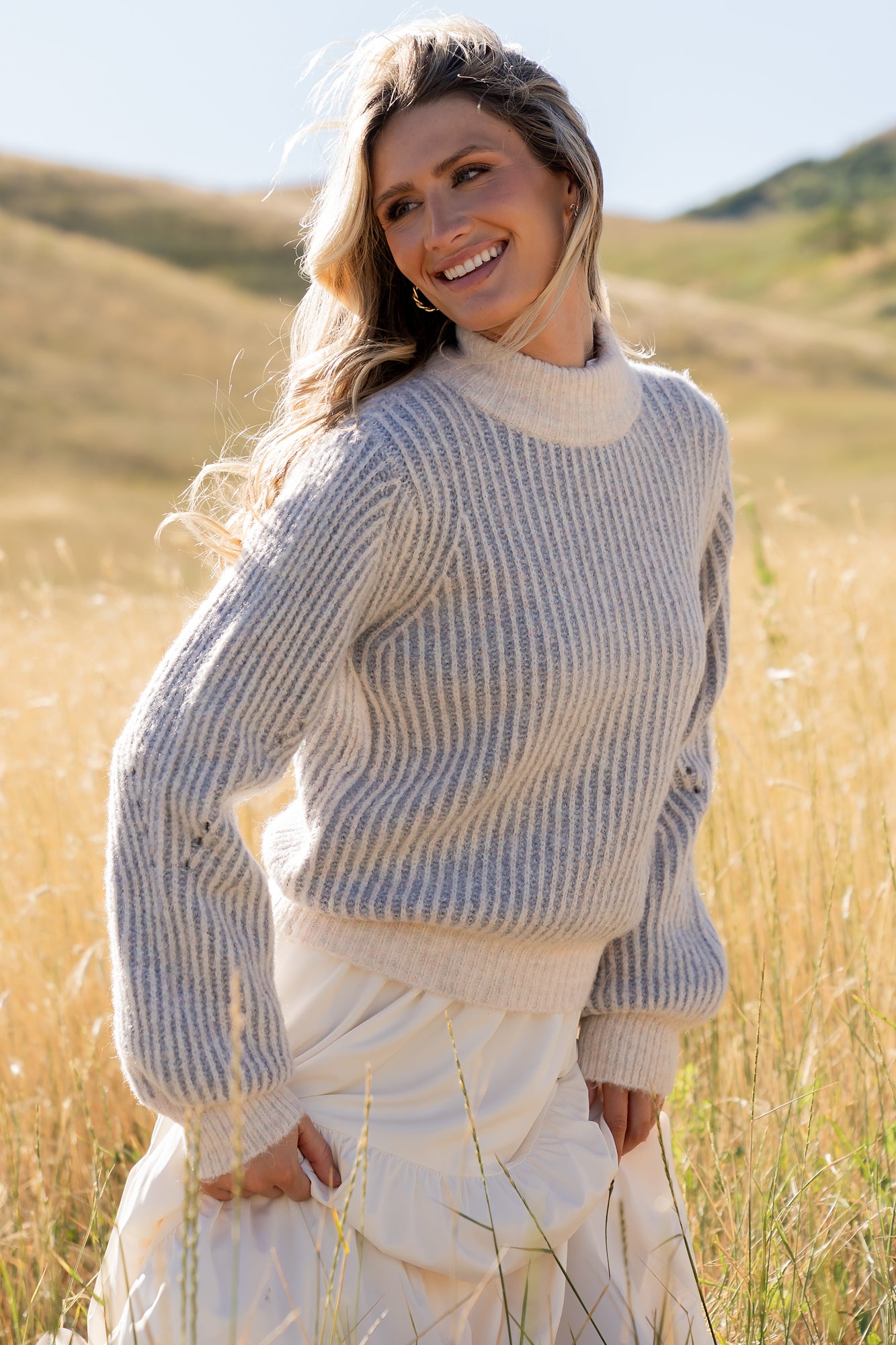 Vanessa Sweater | Natural + Blue Stripe – Baltic Born