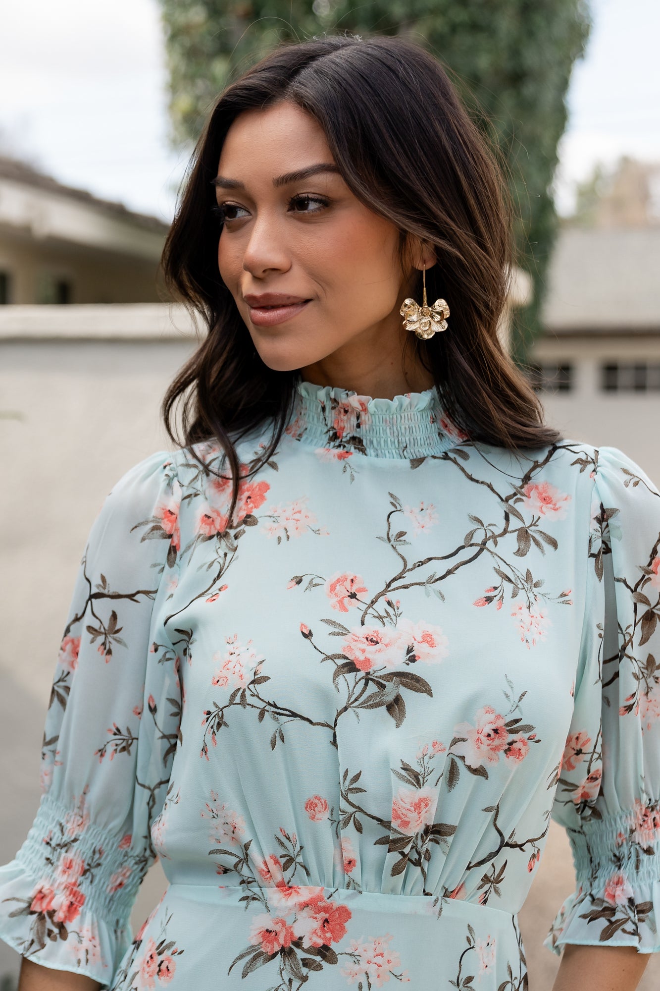 Marie Mock Neck Maxi Dress | Sage Floral – Baltic Born