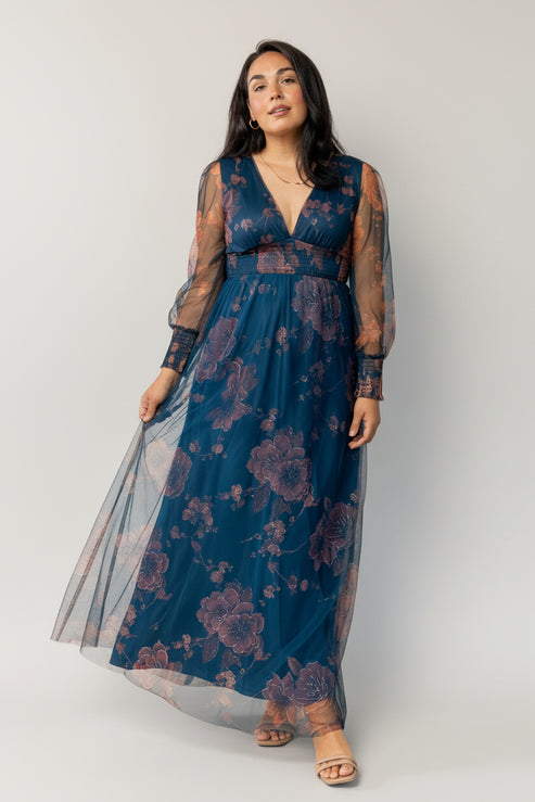 Layla Tulle Maxi Dress — Copper & Blue | Baltic Born
