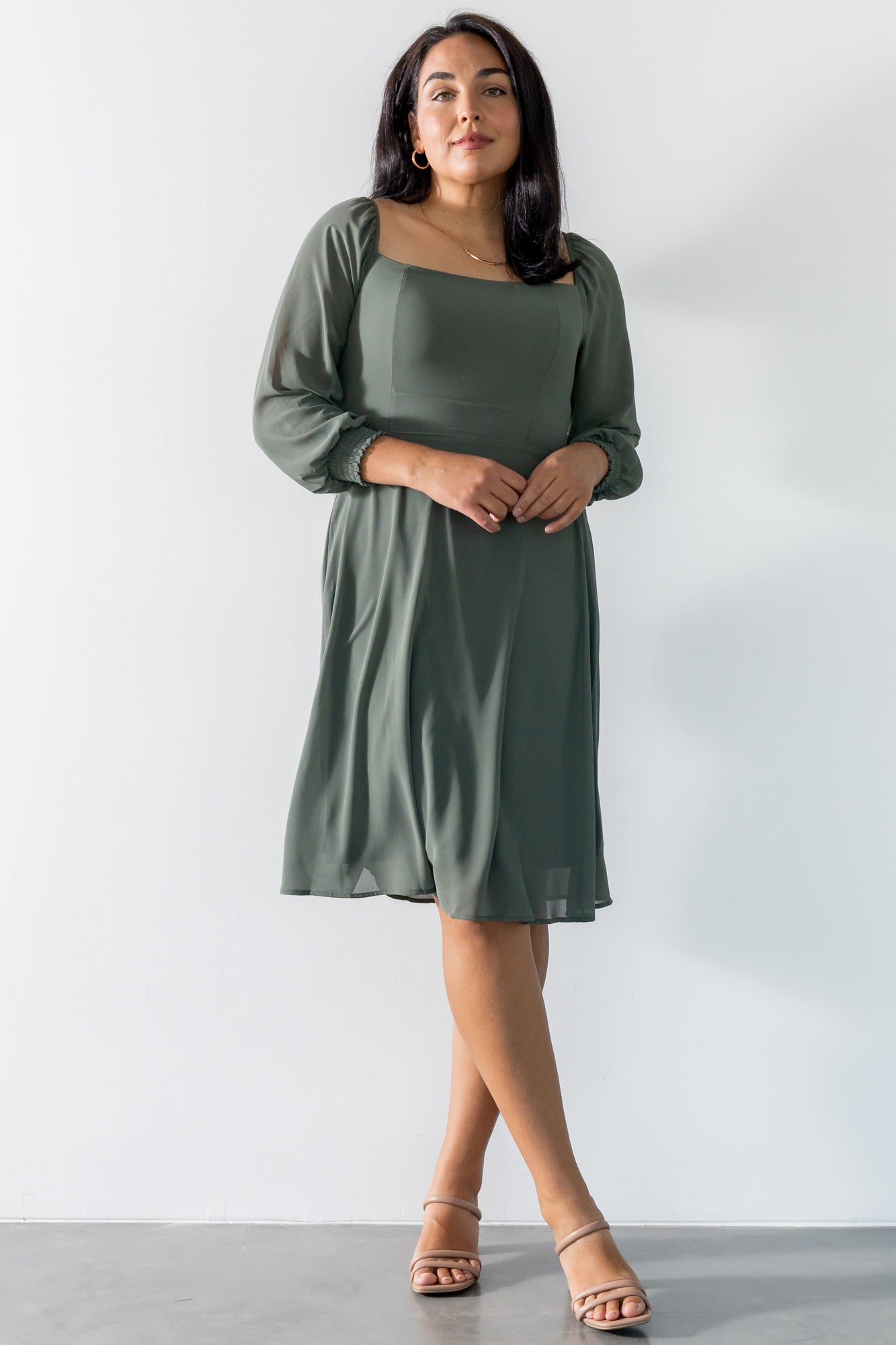 Elise Short Dress | Dark Sage – Baltic Born