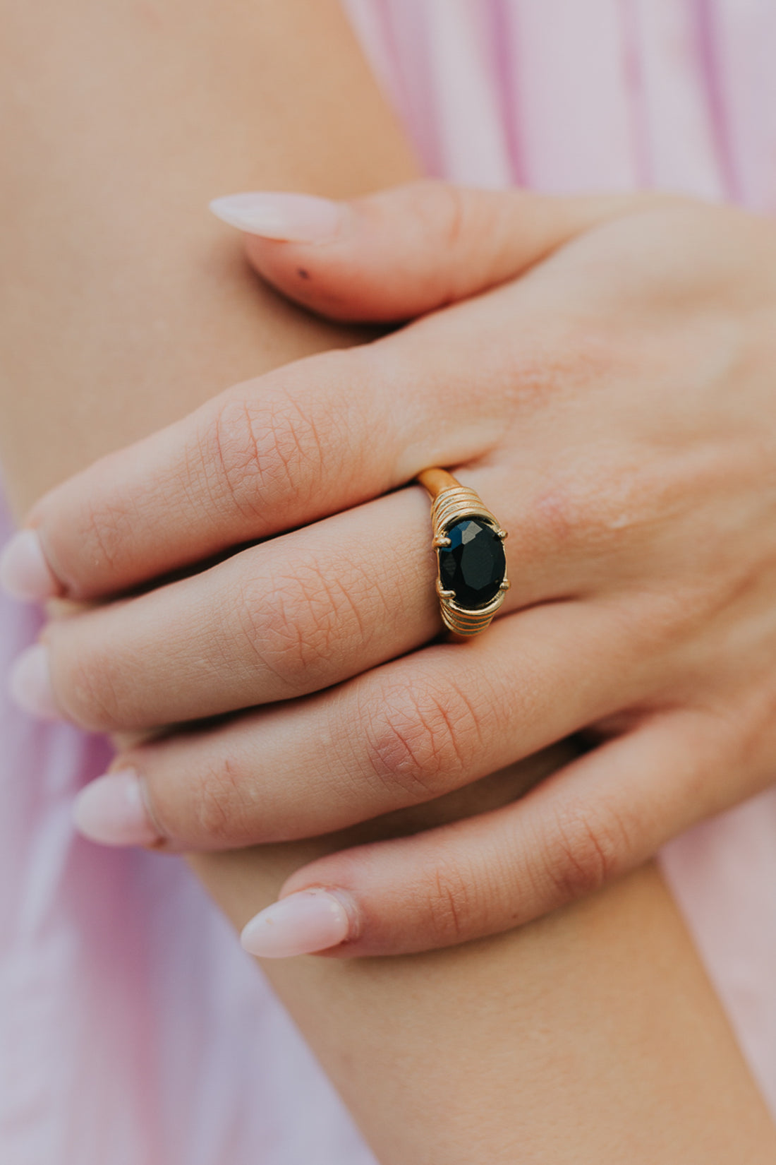 Maddie Onyx Ring — 18K Gold over Titanium | Baltic Born