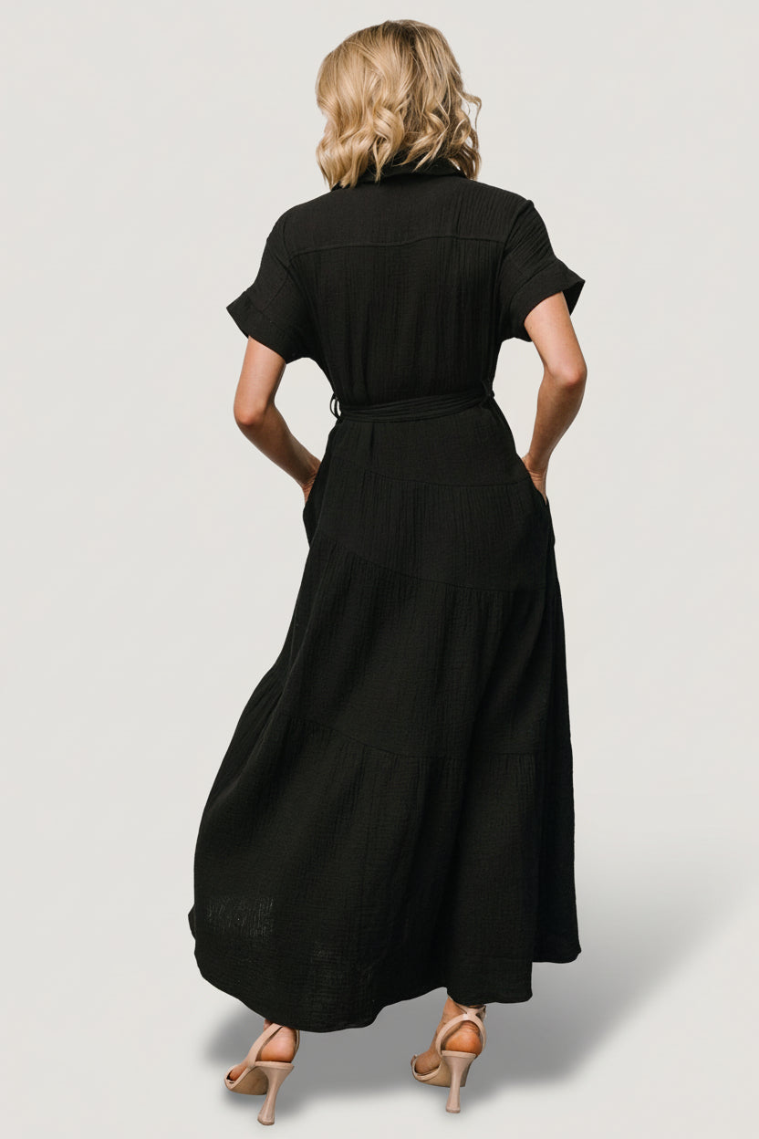 Aizey Button Up Maxi Dress | Black – Baltic Born