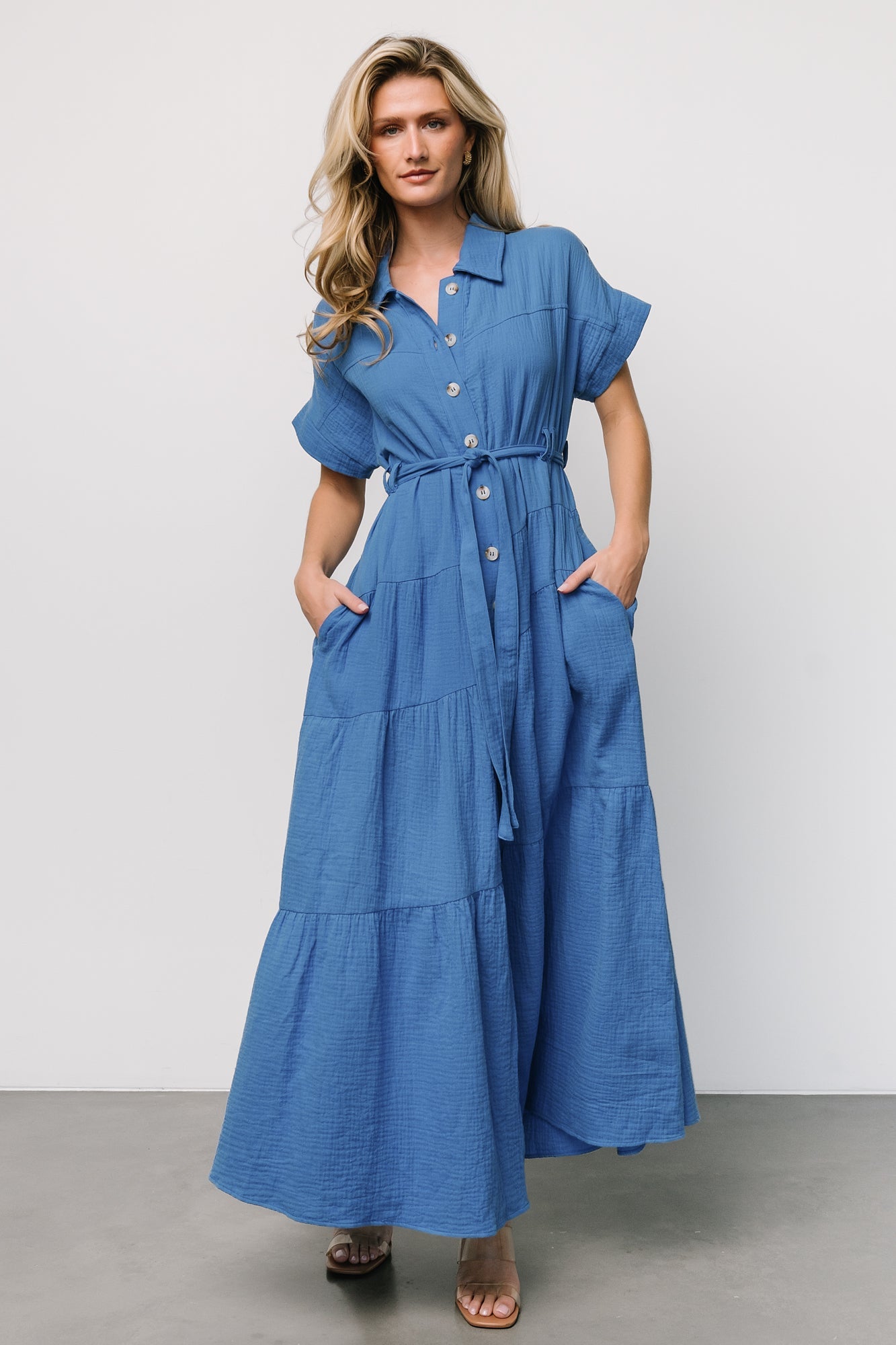 Aizey Button Up Maxi Dress | Blue – Baltic Born