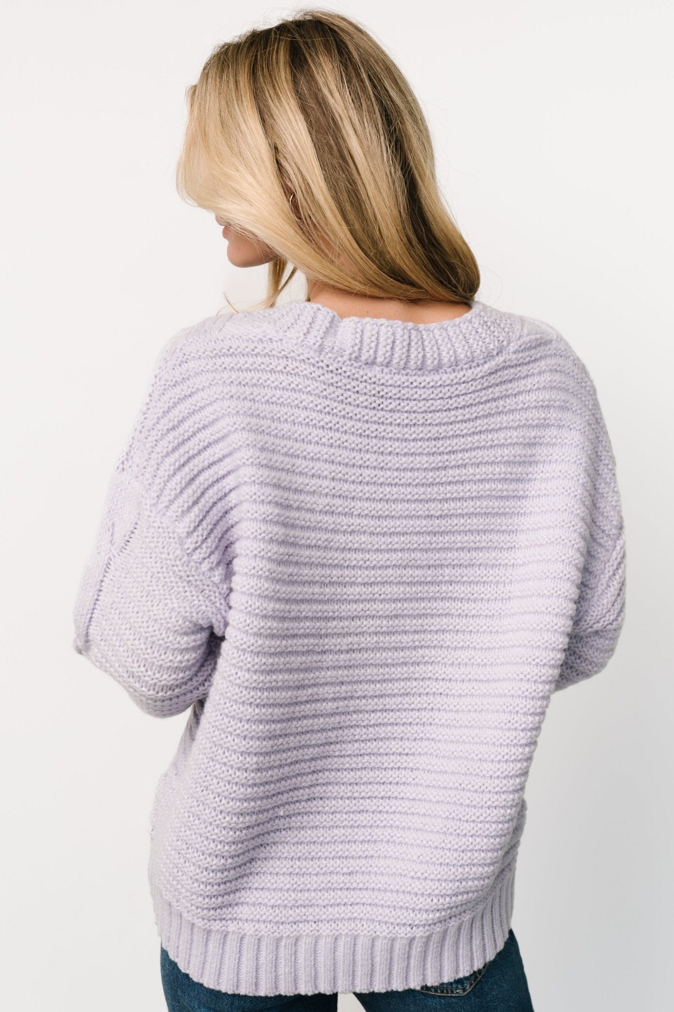 Ames Cable Knit Cardigan | Lavender | Baltic Born