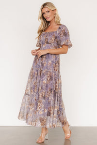 Annabeth Midi Dress | Dark Green + Pink | Baltic Born