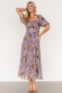 Annabeth Midi Dress | Dark Green + Pink | Baltic Born