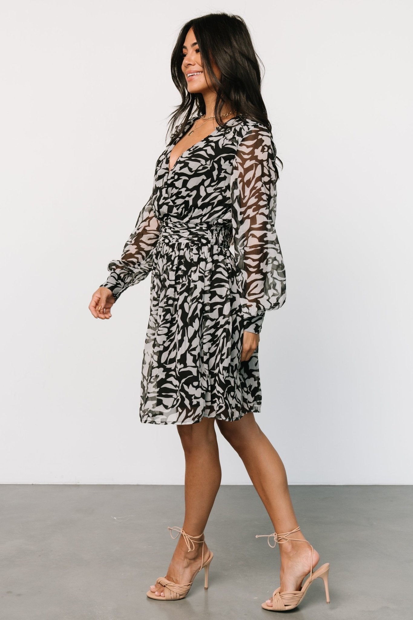 Anne Short Dress | Black Print – Baltic Born
