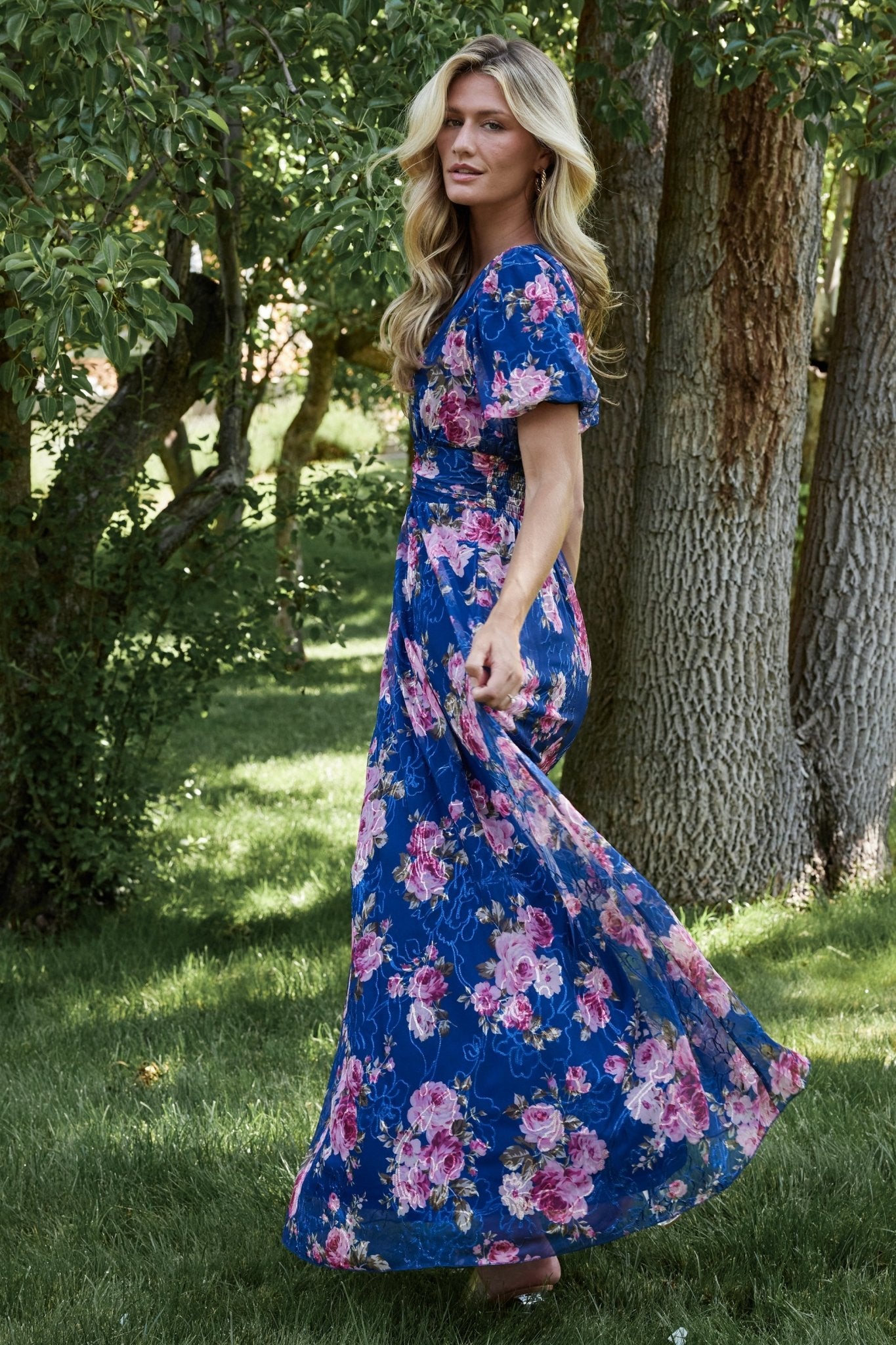 Ardley Maxi Dress | Navy + Pink Floral – Baltic Born