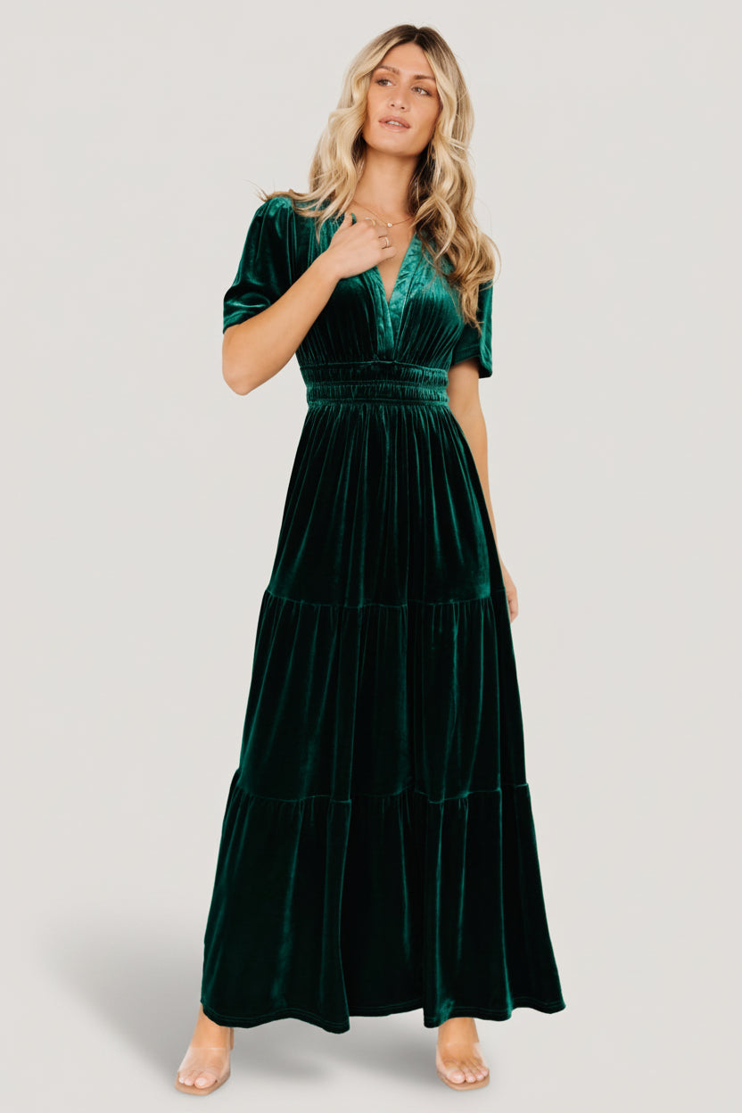 Artemis Velvet Maxi Dress | Emerald – Baltic Born