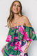 Azalea Off Shoulder Maxi Dress | Green + Fuchsia Floral – Baltic Born
