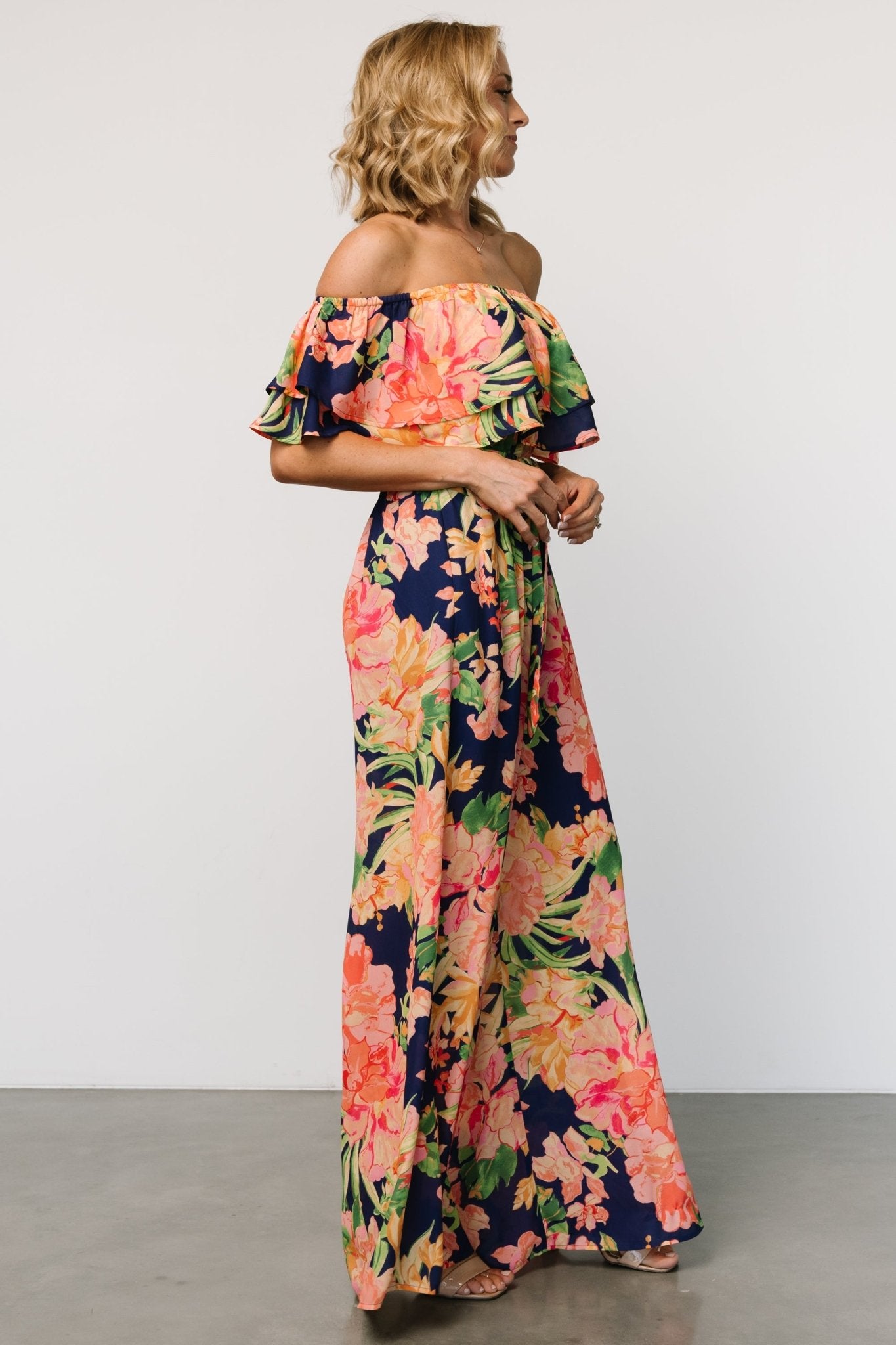 Capistrano Ruffle Jumpsuit | Navy Floral – Baltic Born