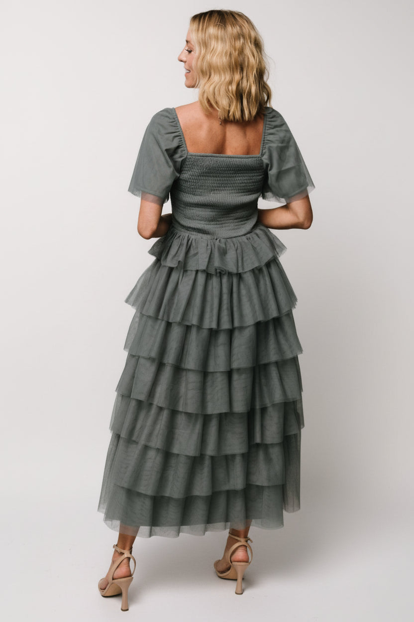 Cherise Tulle Tiered Dress | Blue Sage – Baltic Born