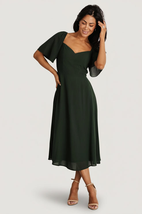 Colette Sweetheart Midi Dress | Evergreen – Baltic Born
