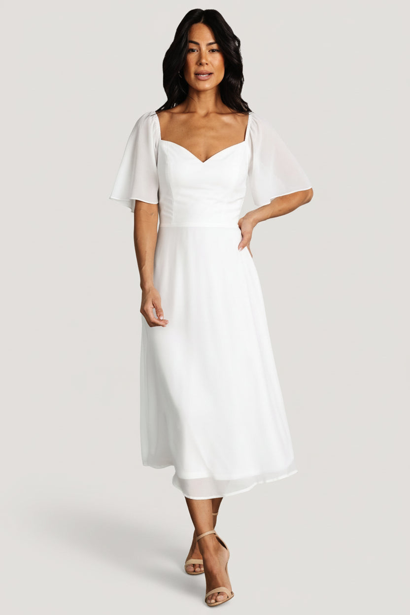 Colette Sweetheart Midi Dress | White – Baltic Born