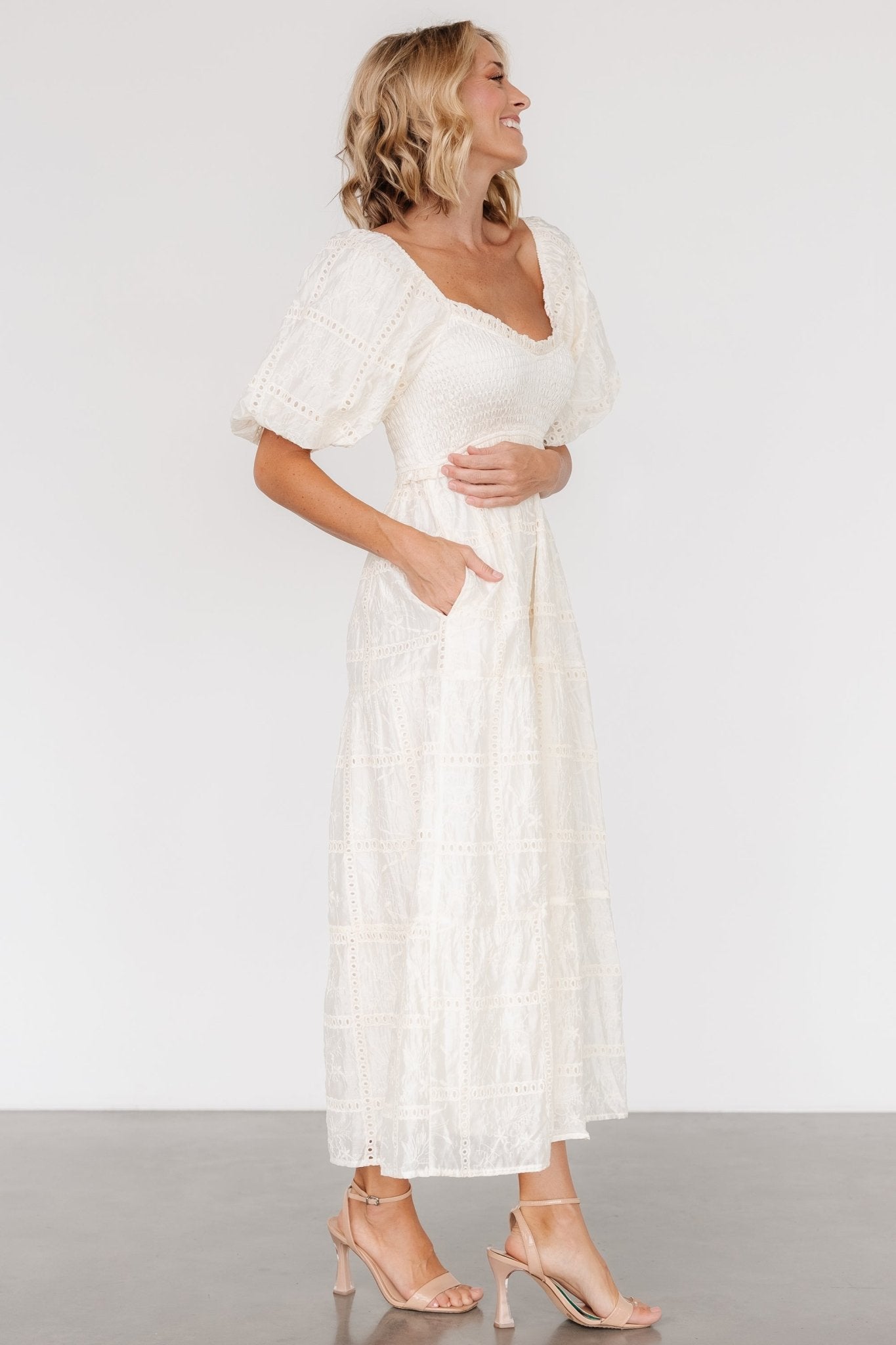 Colin Eyelet Dress | Cream | Baltic Born