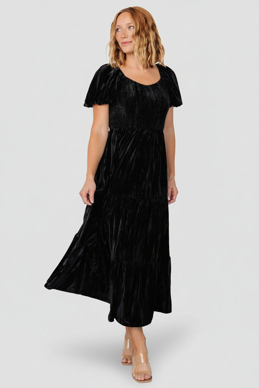 Colleen Velvet Maxi Dress | Black – Baltic Born