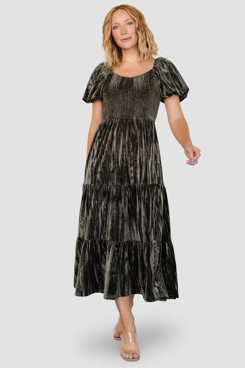 Colleen Velvet Maxi Dress | Olive – Baltic Born