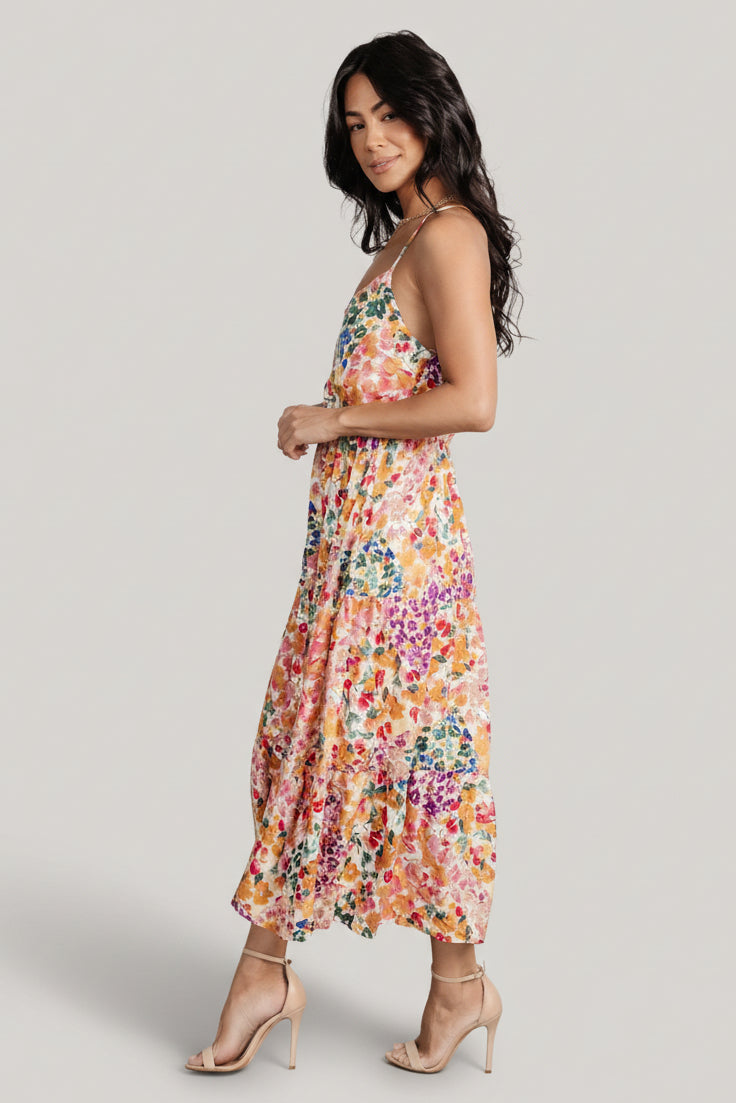 Coronado Tiered Midi Dress — Multi Floral | Baltic Born