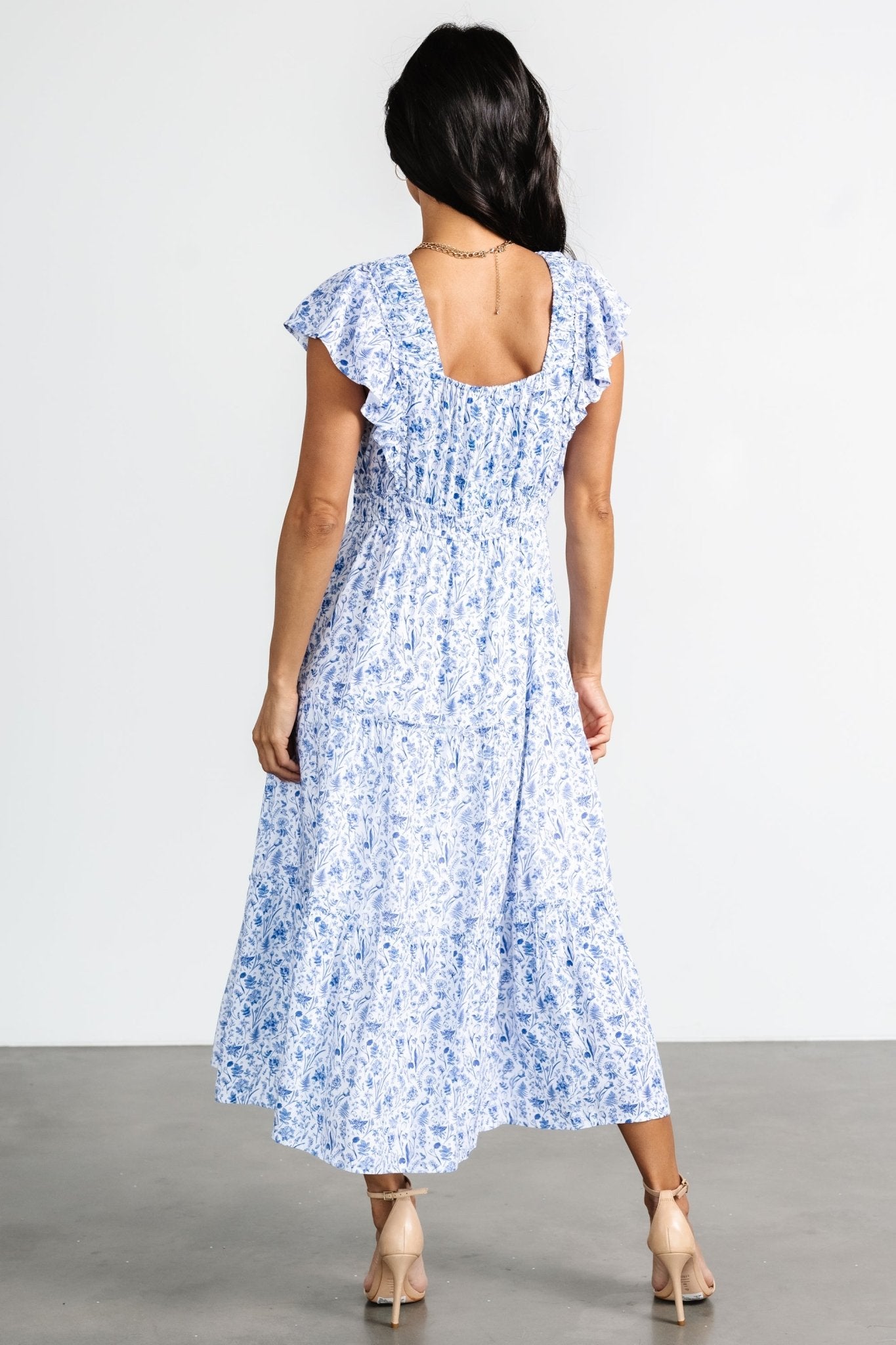 Crete Midi Dress | Blue + White – Baltic Born