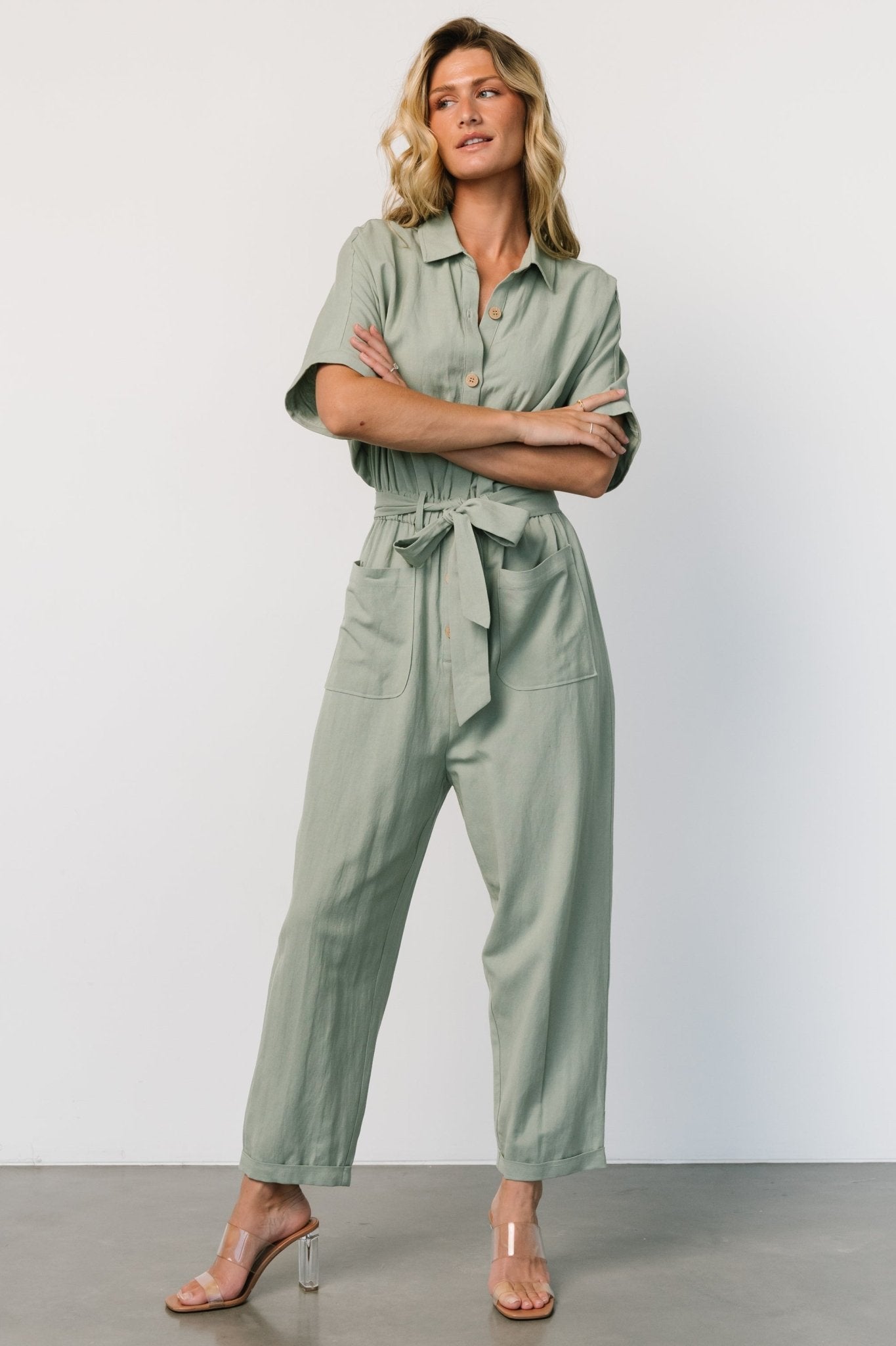 Dallas Button Up Jumpsuit | Black | Baltic Born
