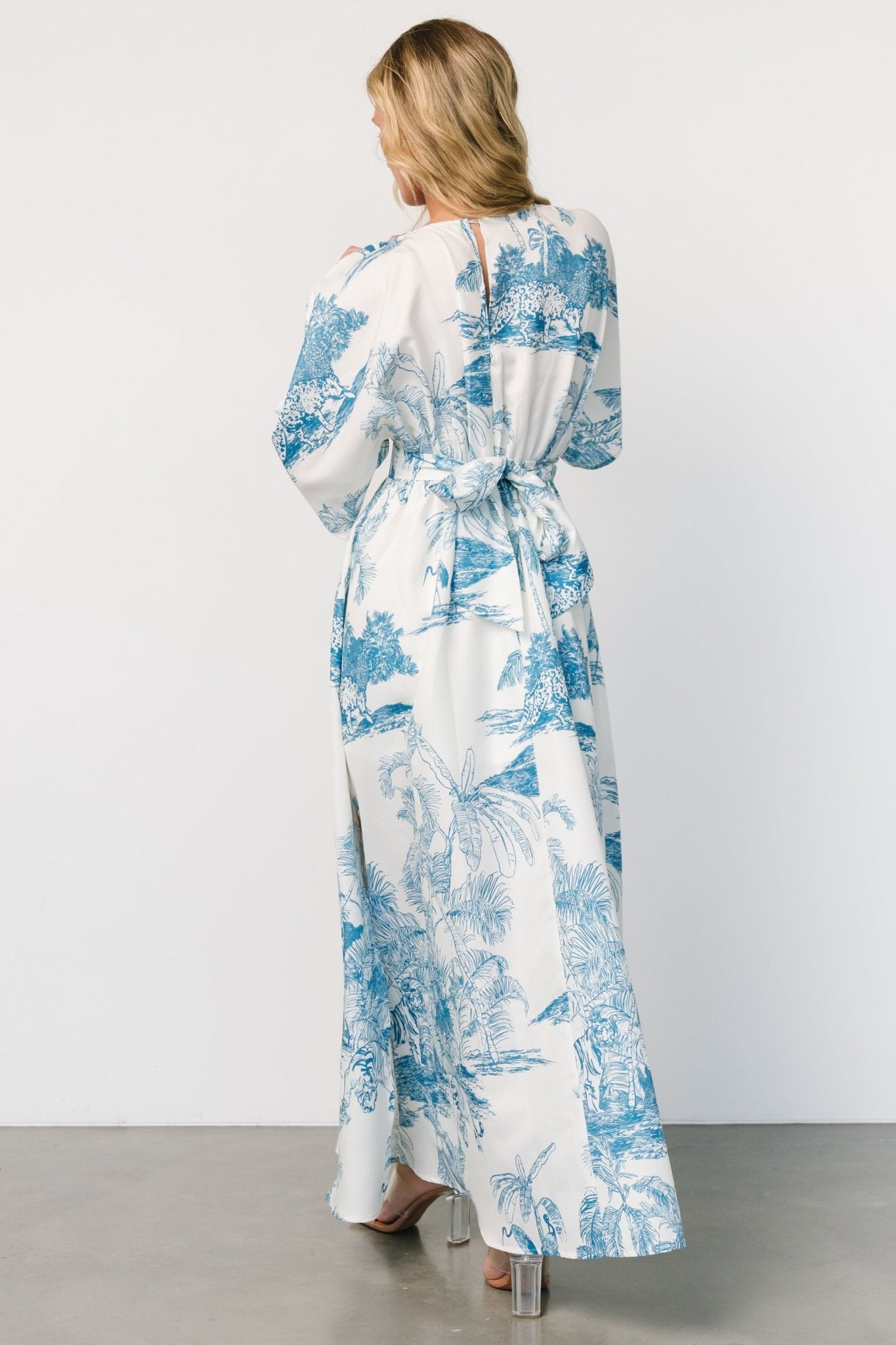 Dara Maxi Dress | Ivory + Blue Print | Baltic Born