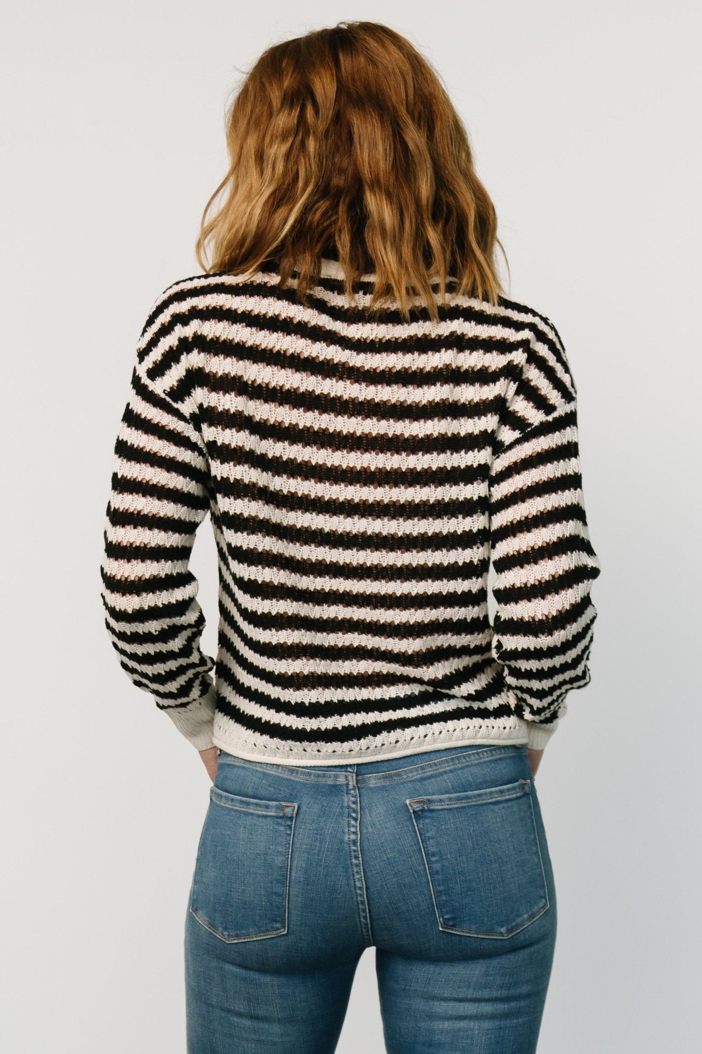 Dawn Open Knit Top | Black + Ivory | Baltic Born