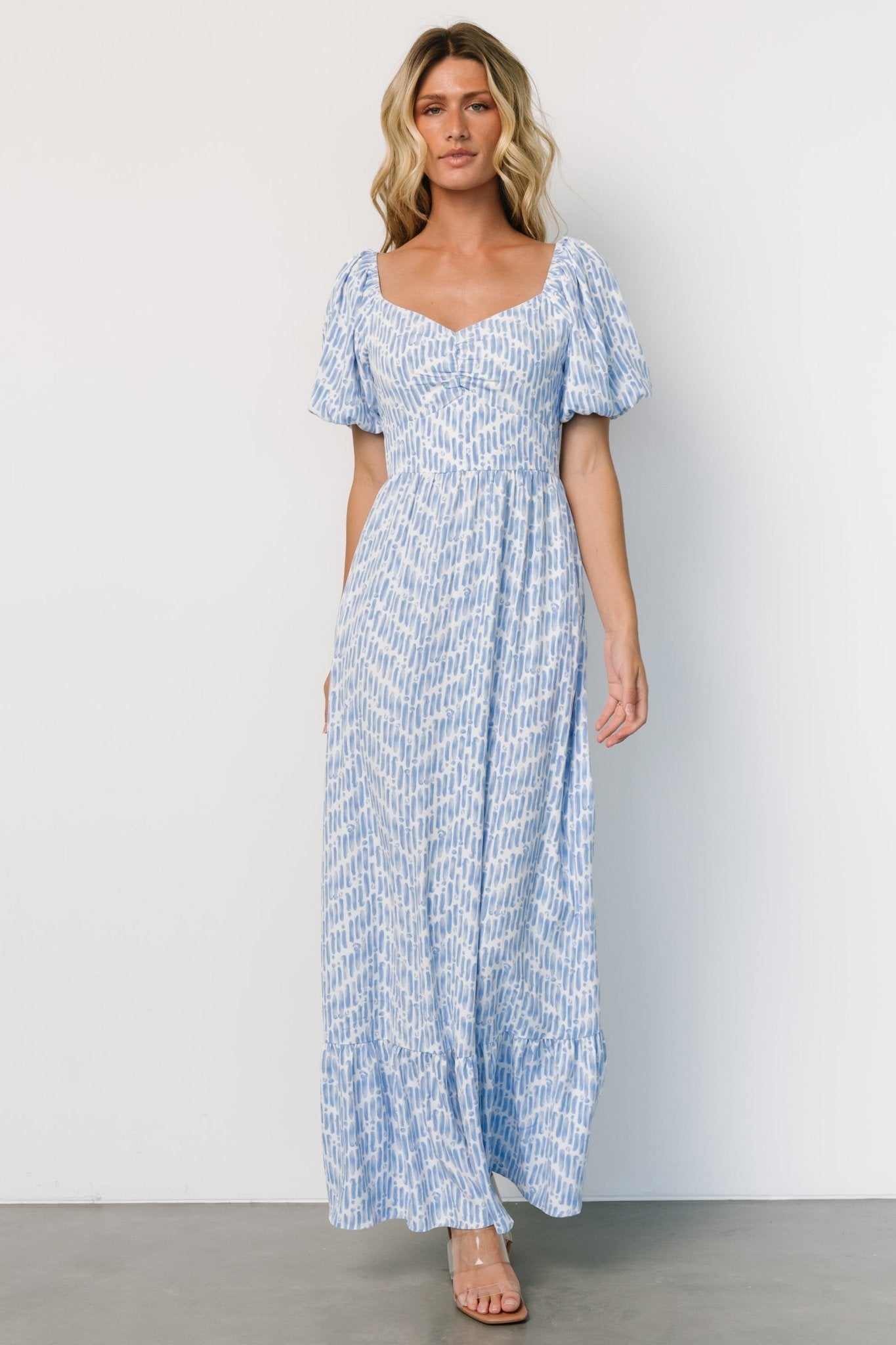 Durban Maxi Dress | Dusty Blue Print | Baltic Born