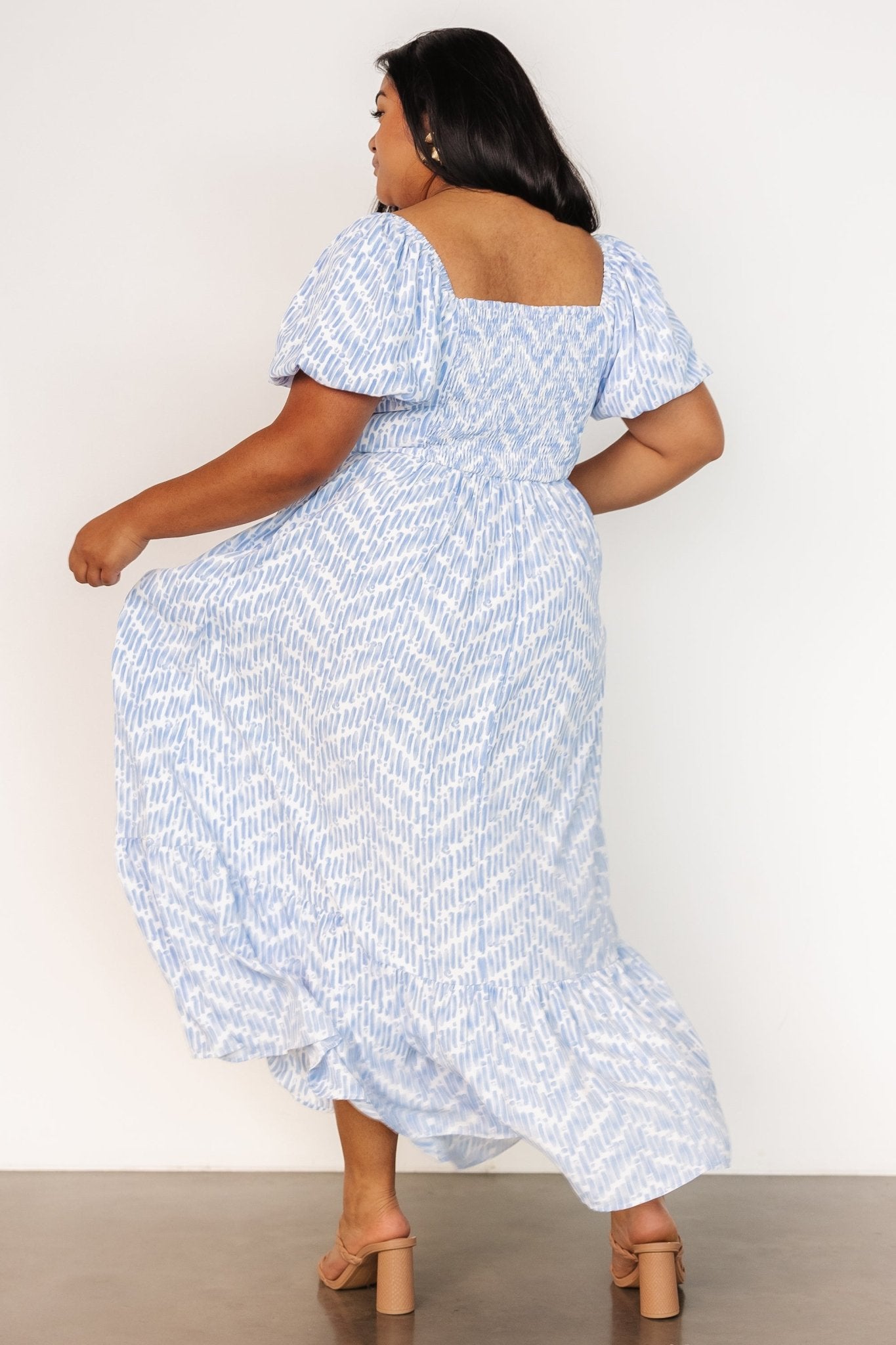 Durban Maxi Dress | Dusty Blue Print | Baltic Born