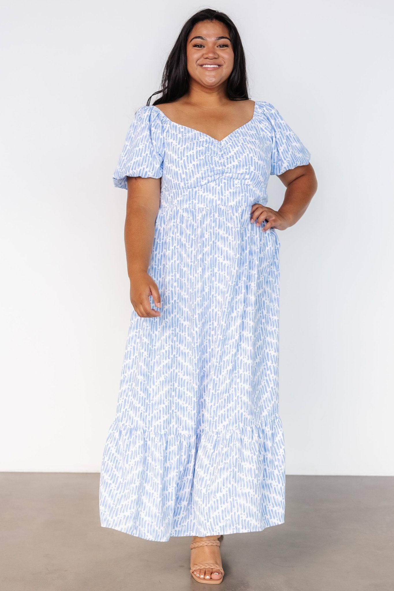 Durban Maxi Dress | Dusty Blue Print | Baltic Born