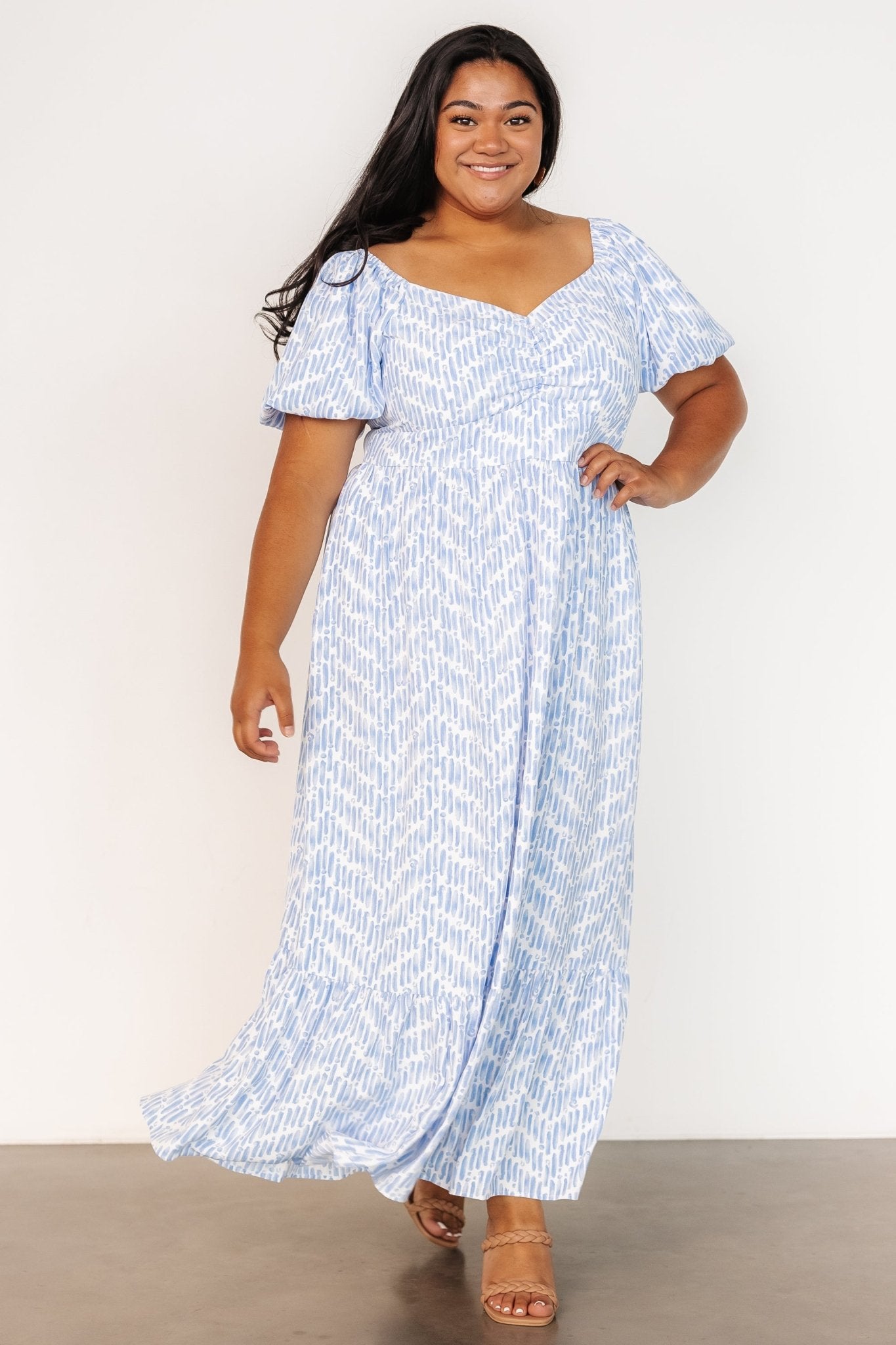 Durban Maxi Dress | Dusty Blue Print | Baltic Born