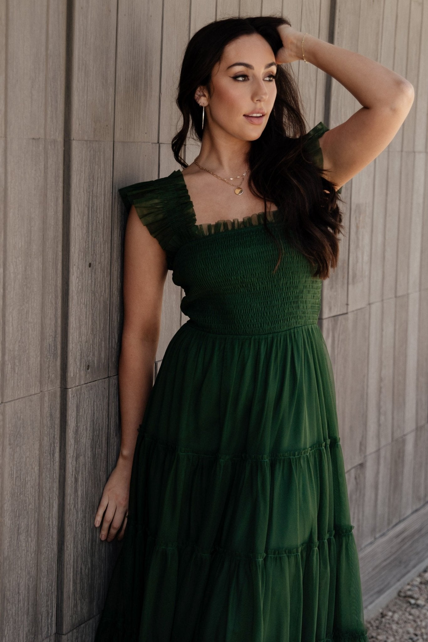 Emma Smocked Tulle Dress | Green | Baltic Born