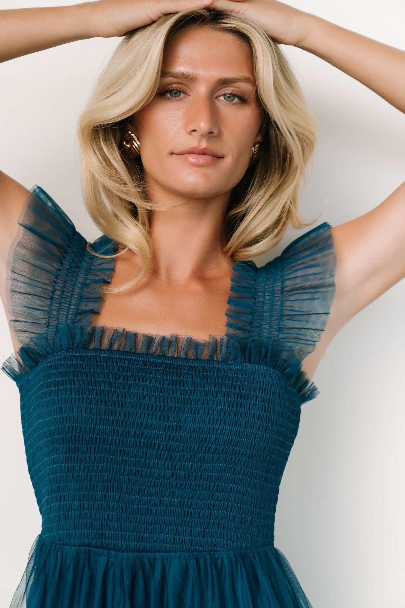 Emma Smocked Tulle Dress | Teal – Baltic Born
