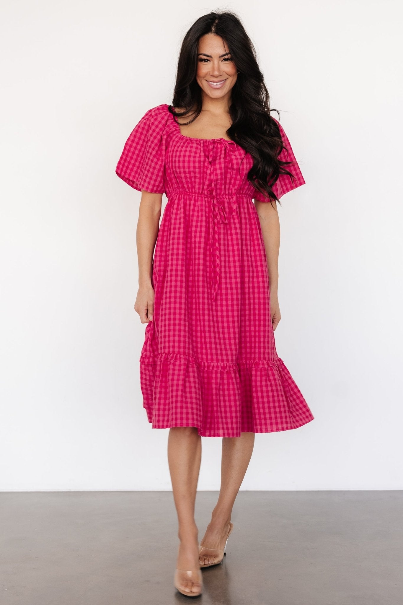 Erica Dress | Pink Gingham Print – Baltic Born