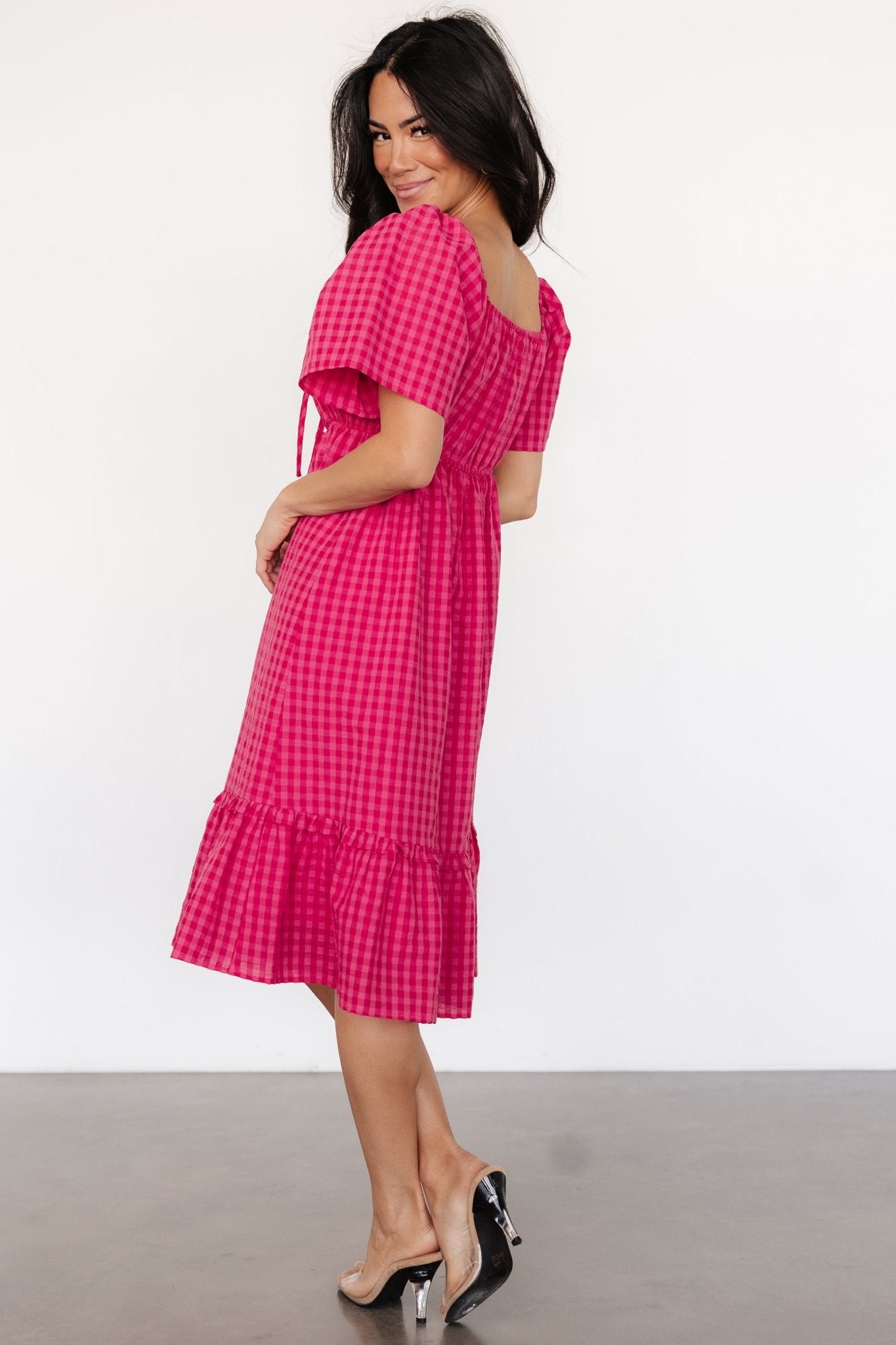 Erica Dress | Pink Gingham Print – Baltic Born