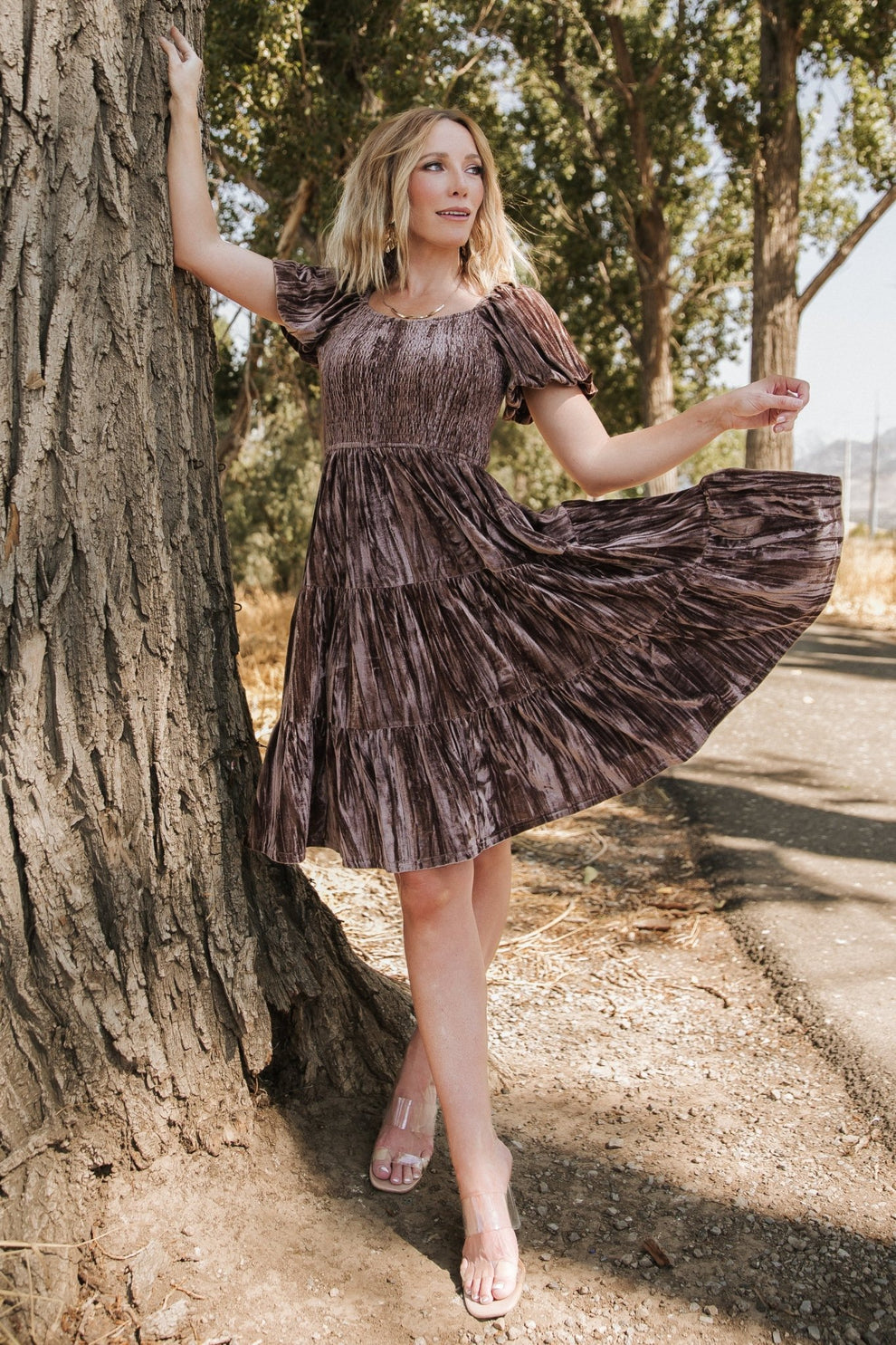 Fay Velvet Midi Dress | Cocoa – Baltic Born