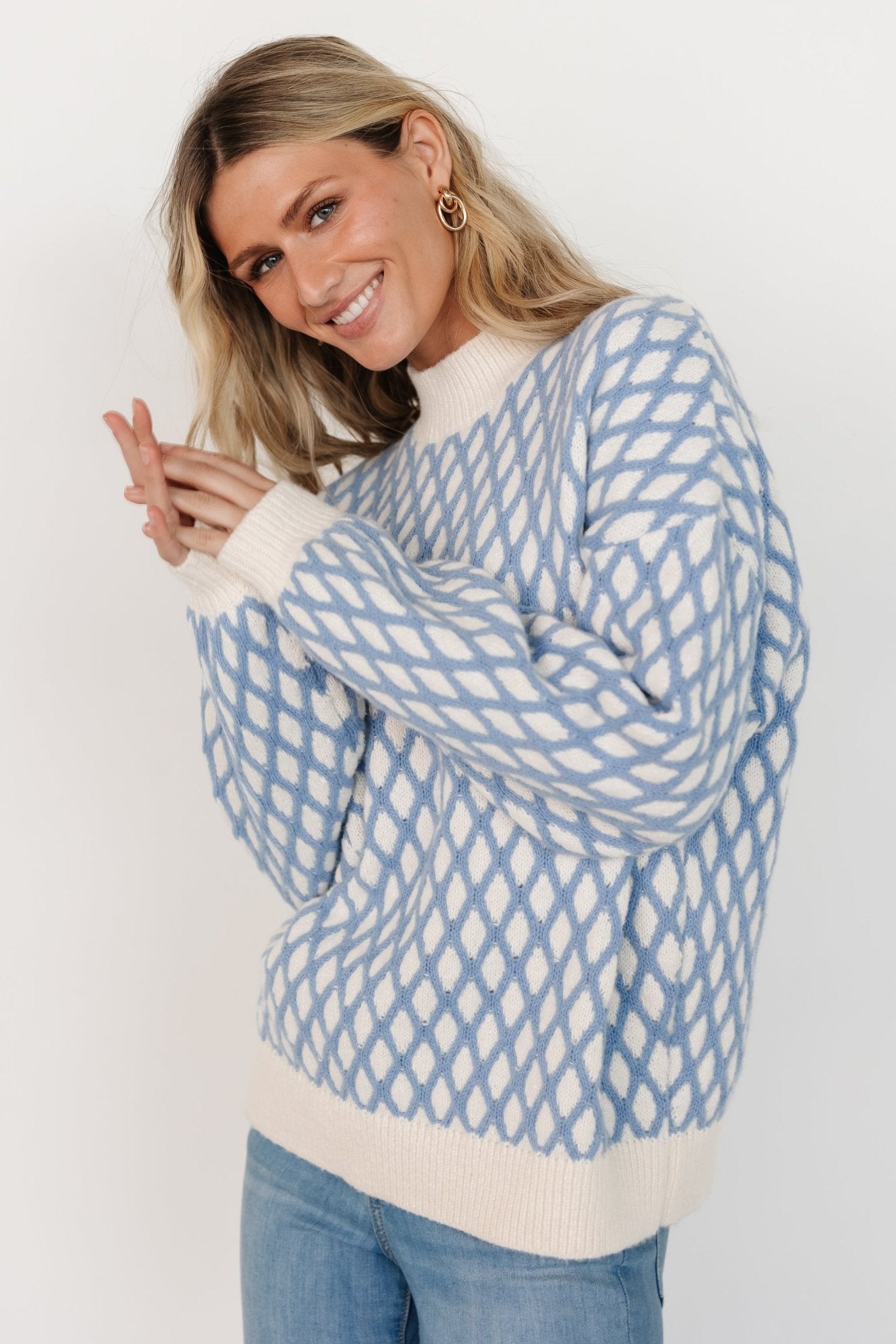 Hendrix Diamond Knit Sweater | Taupe | Baltic Born