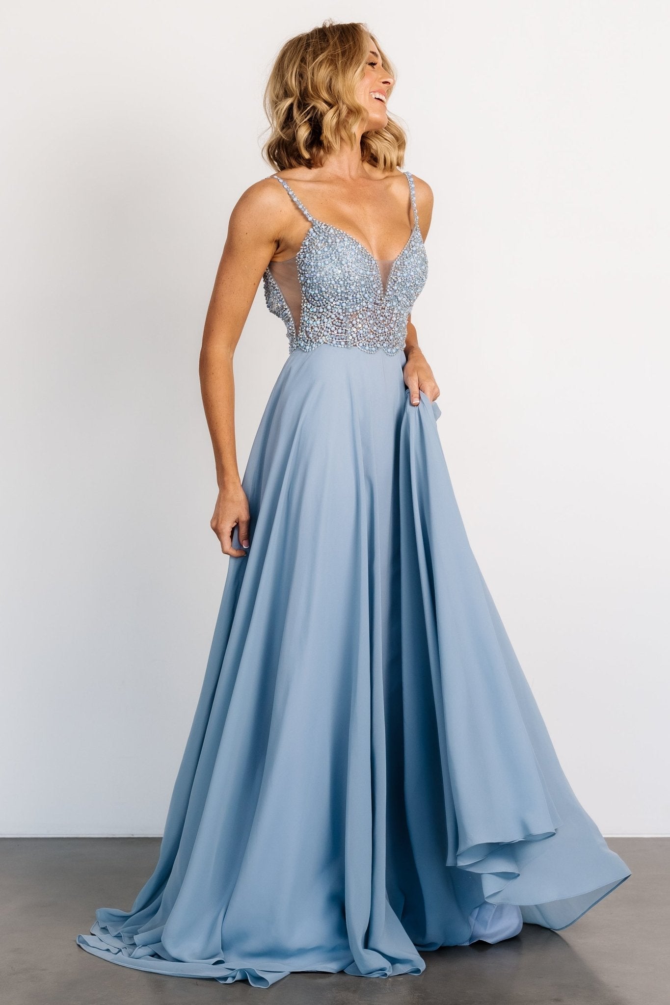 Honor Beaded Bridal Gown | Dusty Blue – Baltic Born