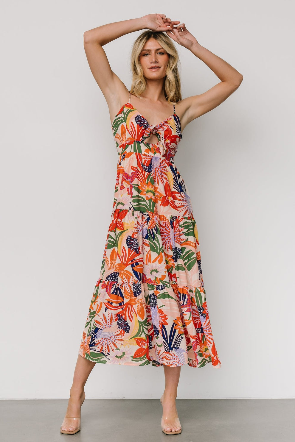 Jaide Midi Dress - Multi Botanical Print | Baltic Born