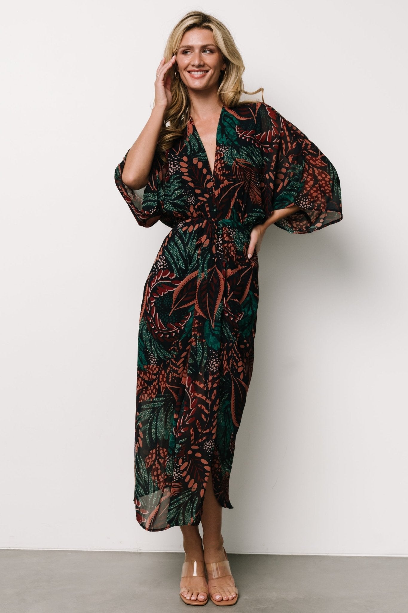 Johana Midi Dress | Midnight Multi Print – Baltic Born