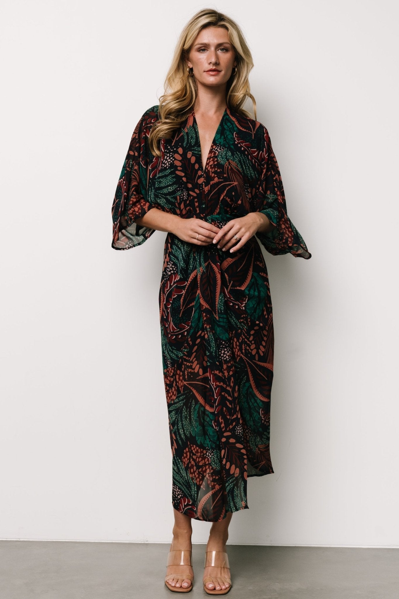 Johana Midi Dress | Midnight Multi Print – Baltic Born