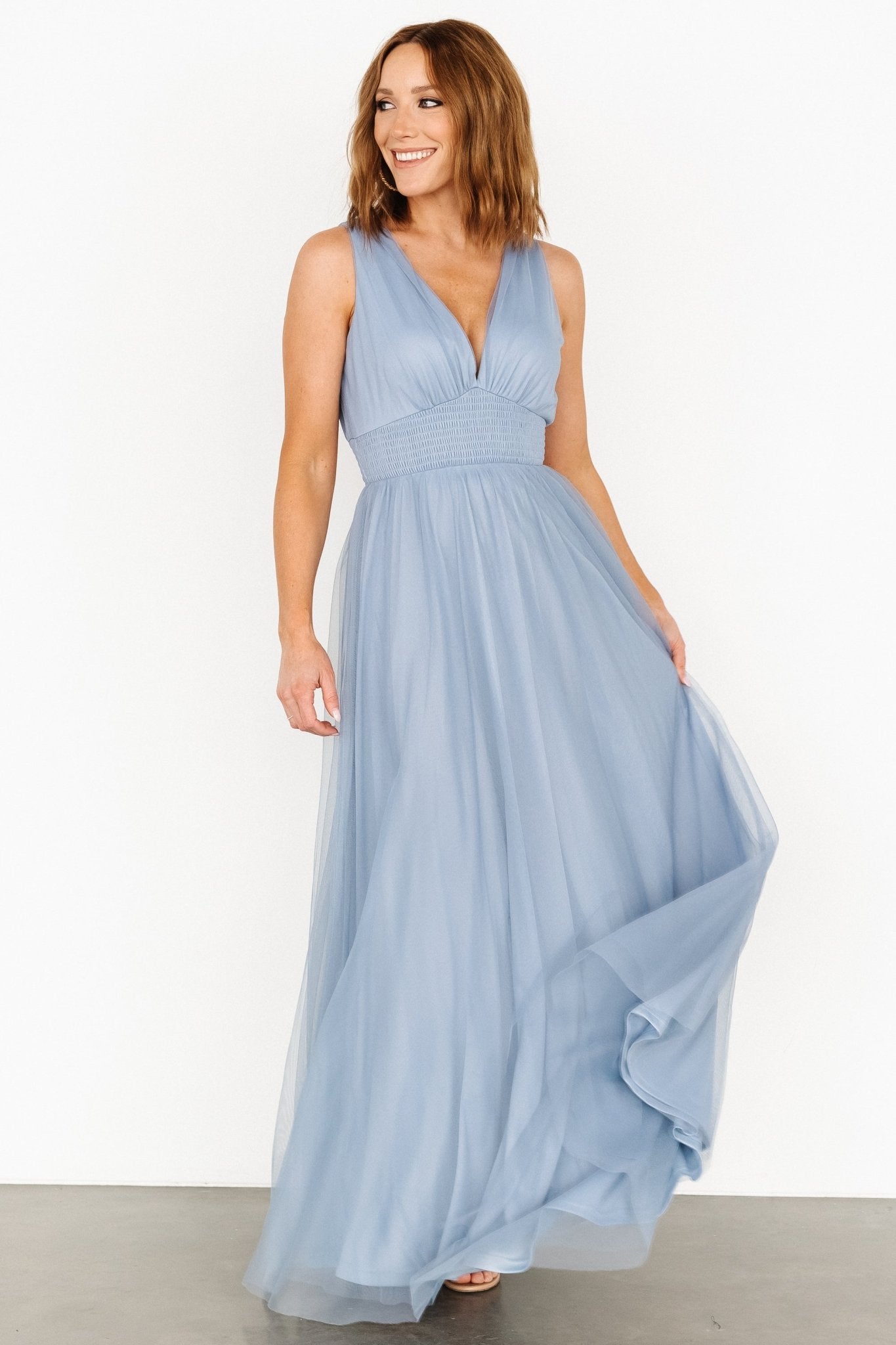 Kamila Tulle Maxi Dress | Whisper Blue | Baltic Born