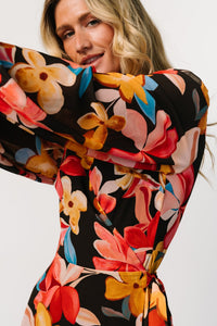 Katinka Wrap Maxi Dress | Burgundy Multi Floral | Baltic Born