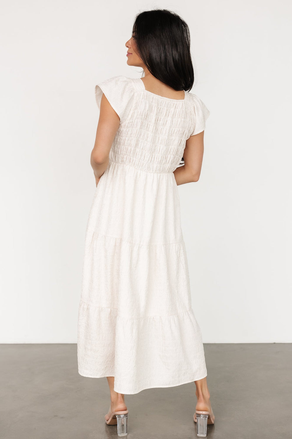 Kesler Midi Dress in Cream with Pockets | Baltic Born