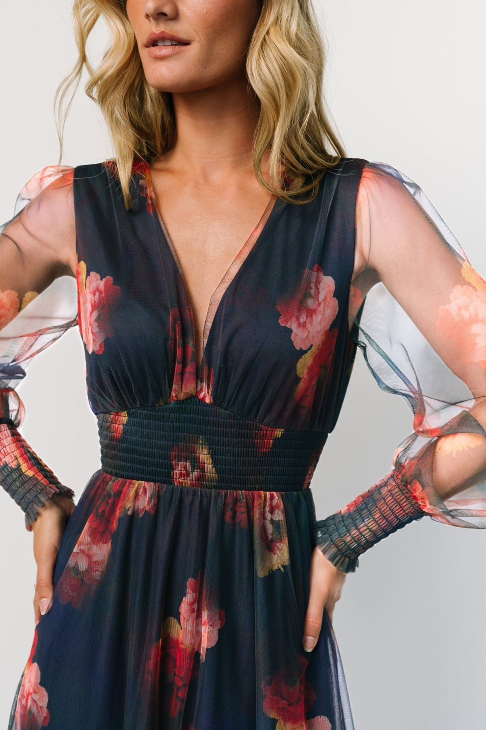 Layla Tulle Maxi Dress - Topaz Ombre Floral | Baltic Born