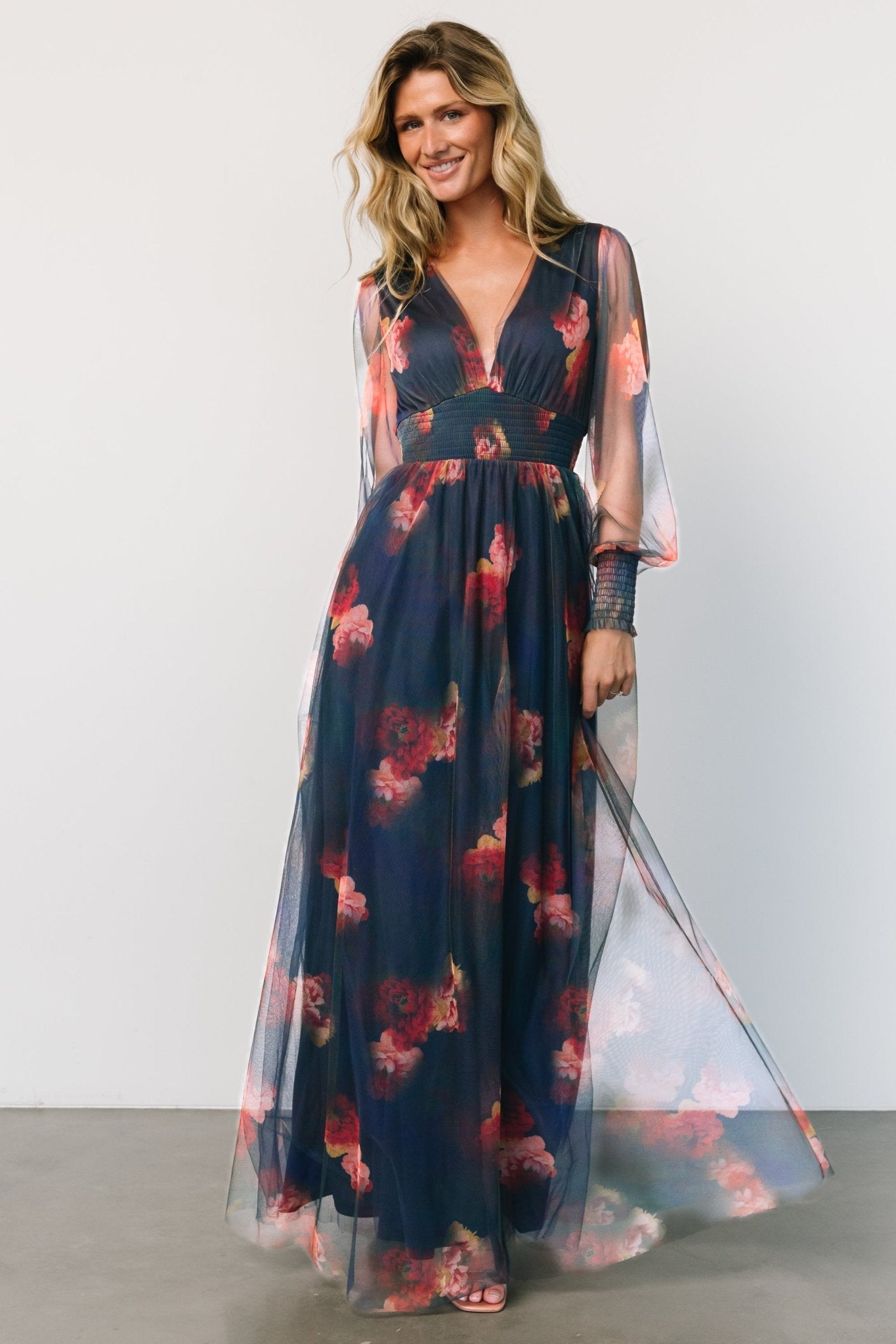Layla Tulle Maxi Dress | Topaz Ombre Floral | Baltic Born