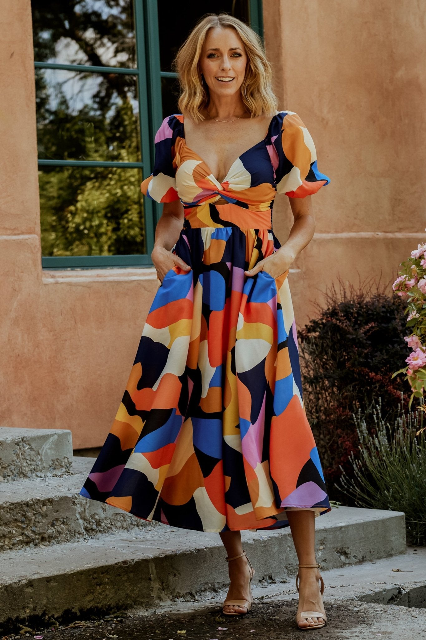 Lola Midi Dress | Rust + Navy Multi | Baltic Born