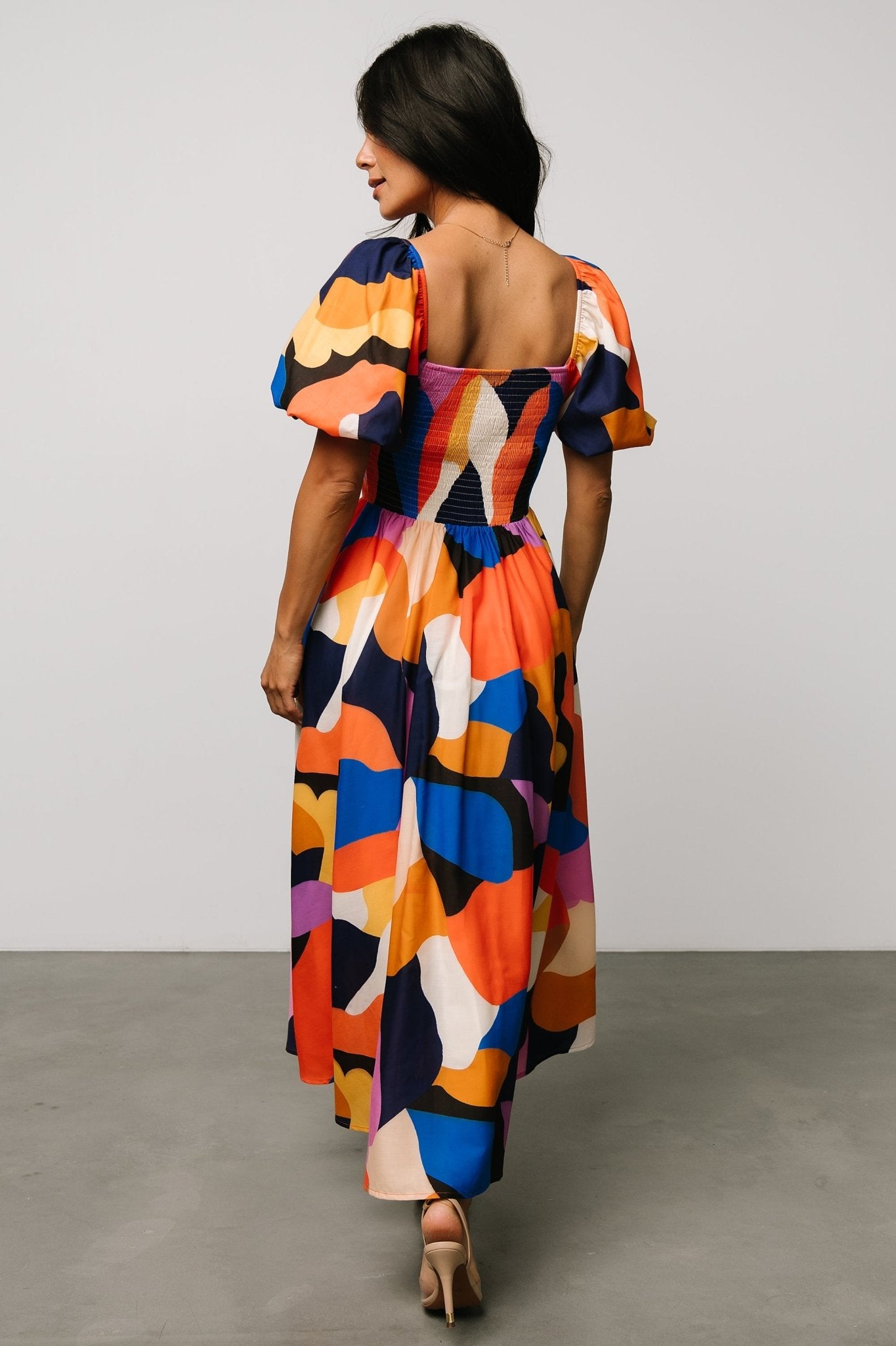 Lola Midi Dress | Rust + Navy Multi – Baltic Born