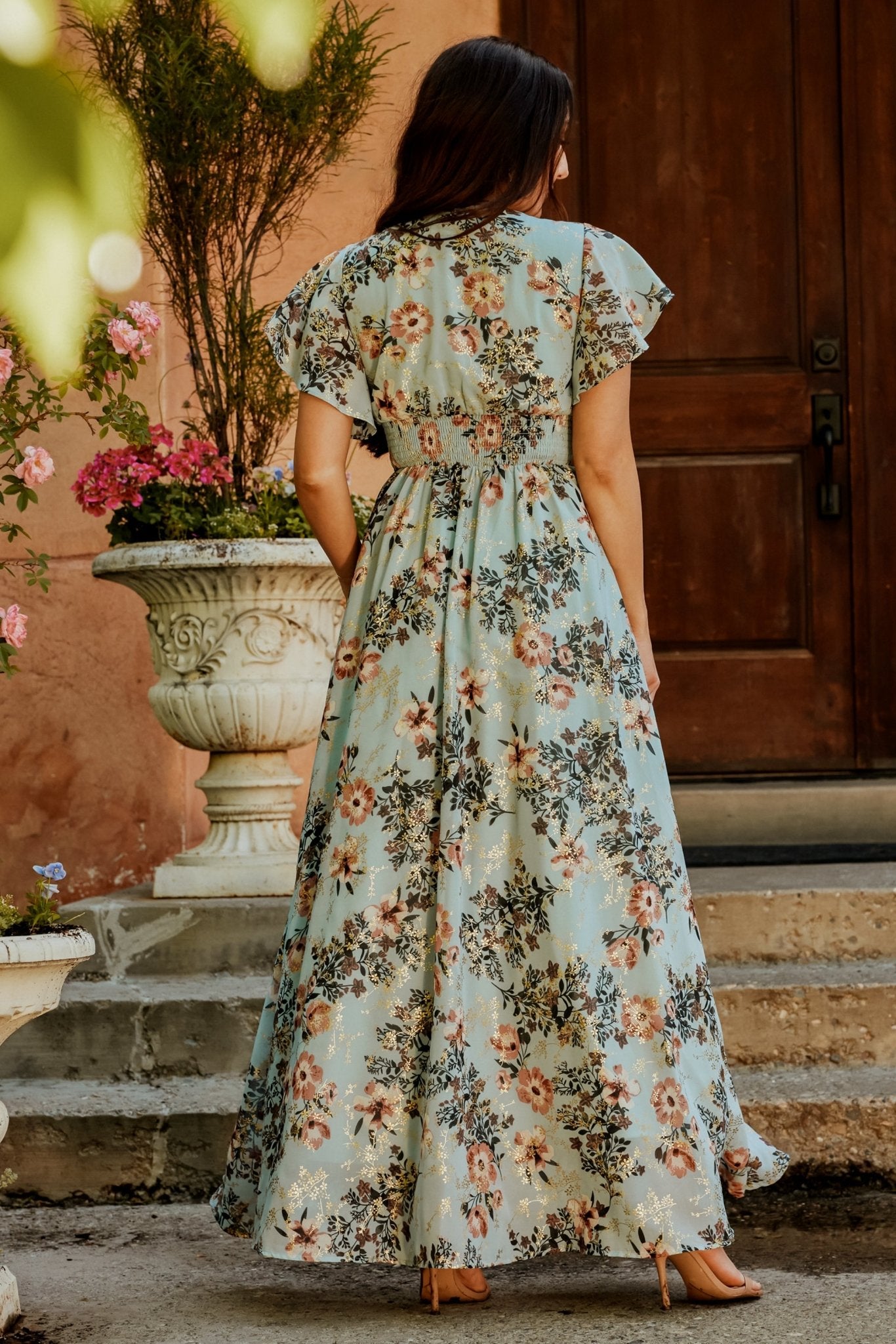 Lynlee Metallic Maxi Dress | Navy | Baltic Born